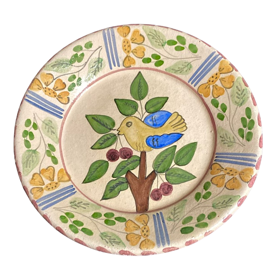 Vintage Pirraca Redondo Clay Pottery Plate With Bird On Cherry Tree ...