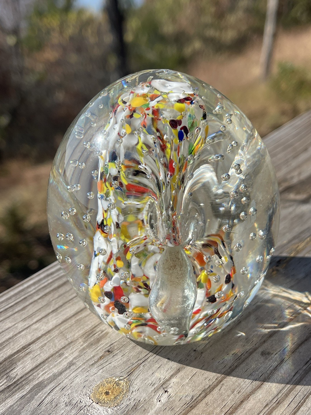 Guerin Barry Paperweight Central Colored Glass Fountain Penholder/vase