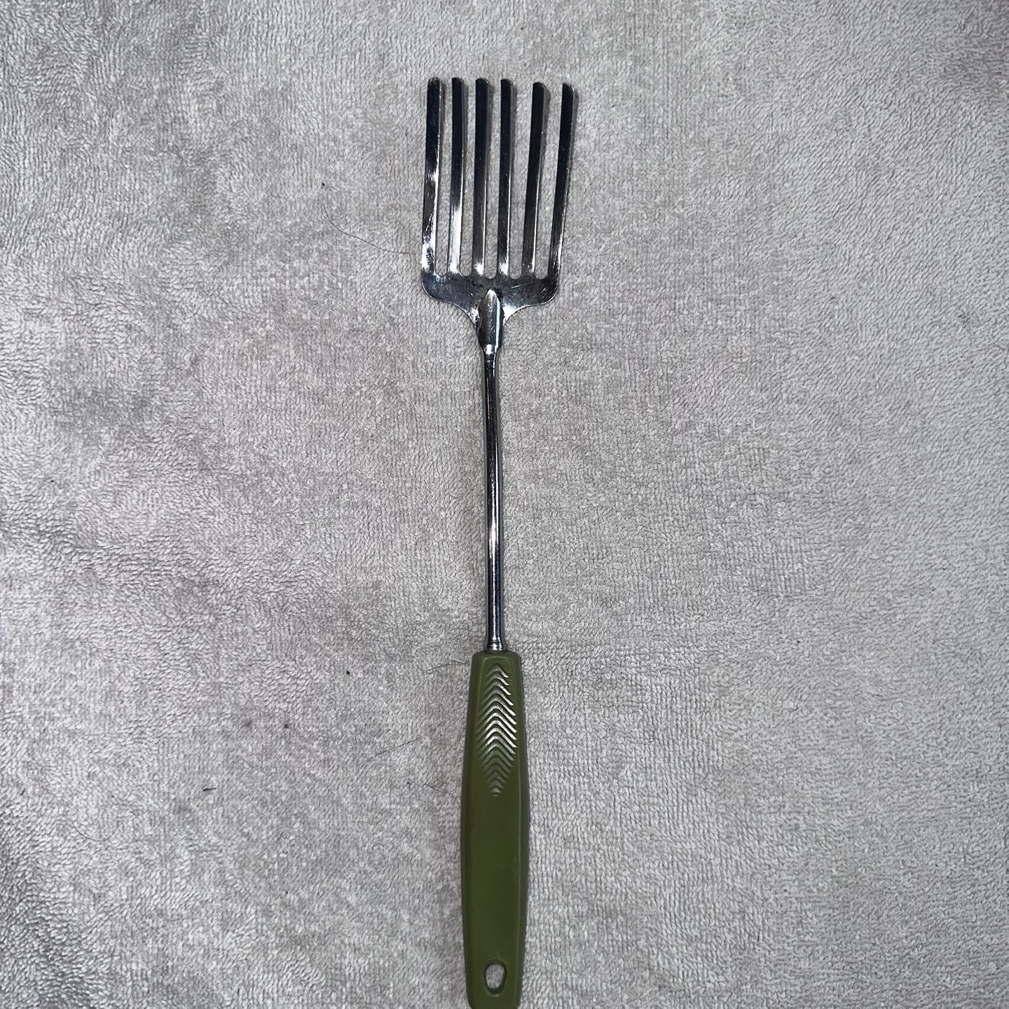 Vintage Foley 6-Tine Pastry Blending Mixing Fork Avocado Green Handle ...
