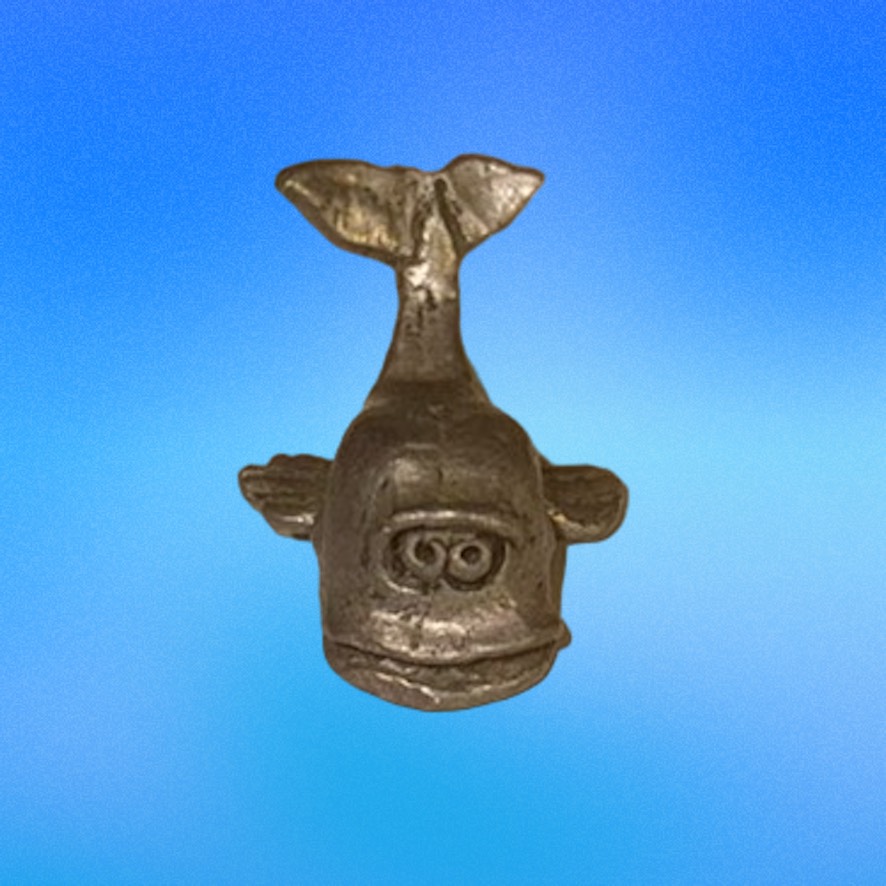Vintage Mini Pewter Weirdo Whale Figurine, 1.5”