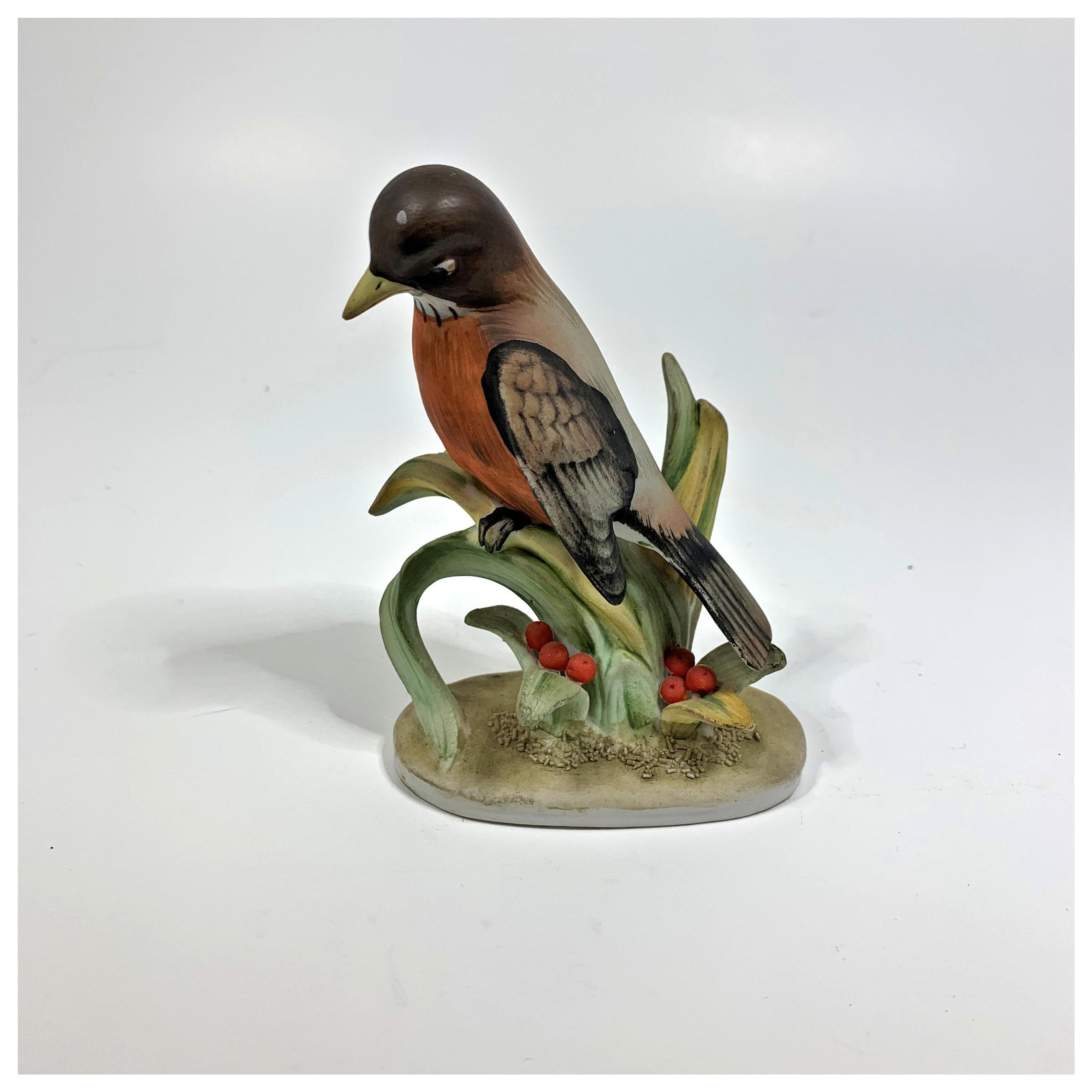 Lefton Red Robin Porcelain Figurine Camille Naudot Made Japan KW464 ...