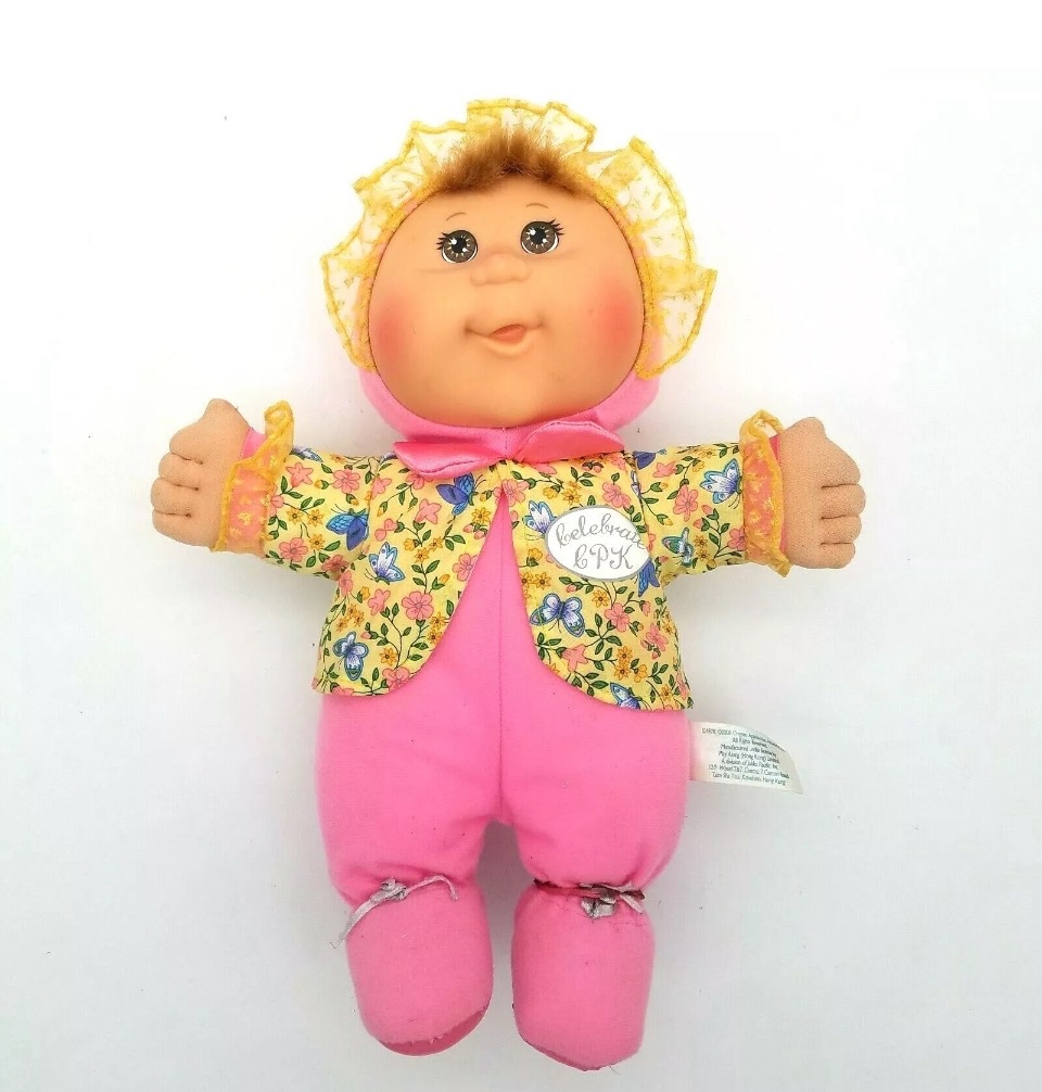 Celebrate CPK Cabbage Patch Kid Brunette Baby Doll 11" Girl Pink Flowers 2008