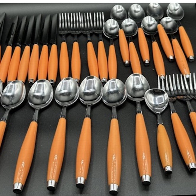 33 pieces of Orange Fiesta Flateware
