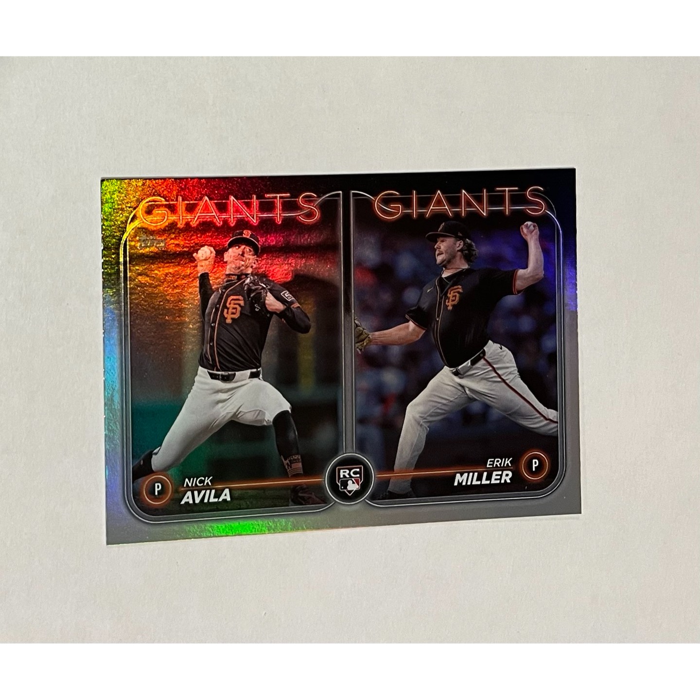 Nick Avila Erik Miller Rookie Combo Rainbow Foil San Francisco Giants