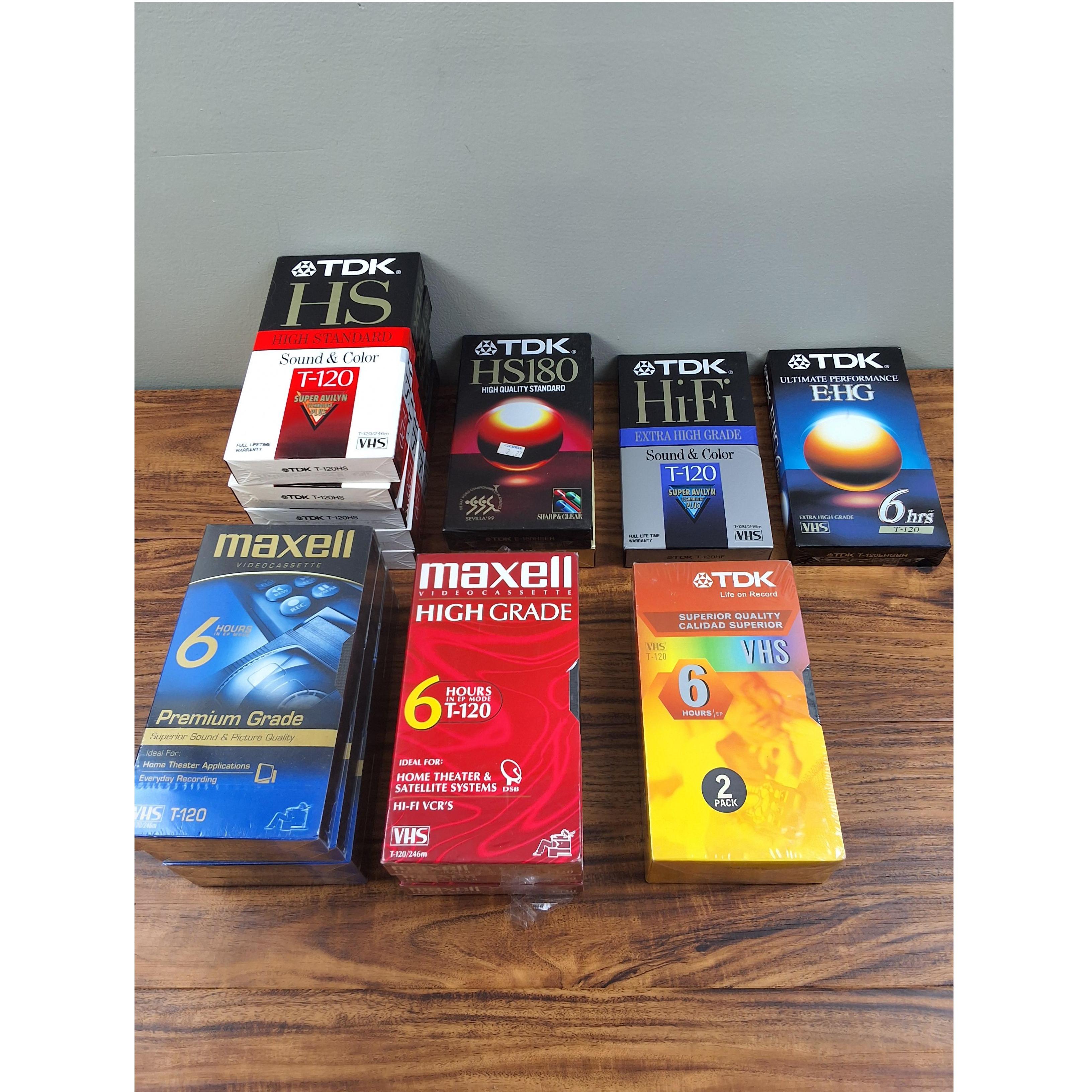 Blank VHS Lot Of 15 TDK & Maxwell New Sealed 120 Min