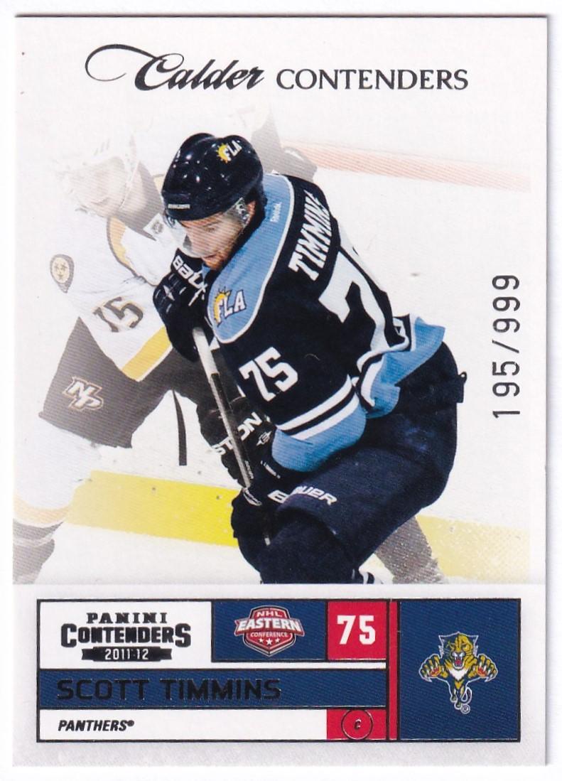 2011-12 Panini Contenders #171 Scott Timmins RC Florida Panthers Hockey ...