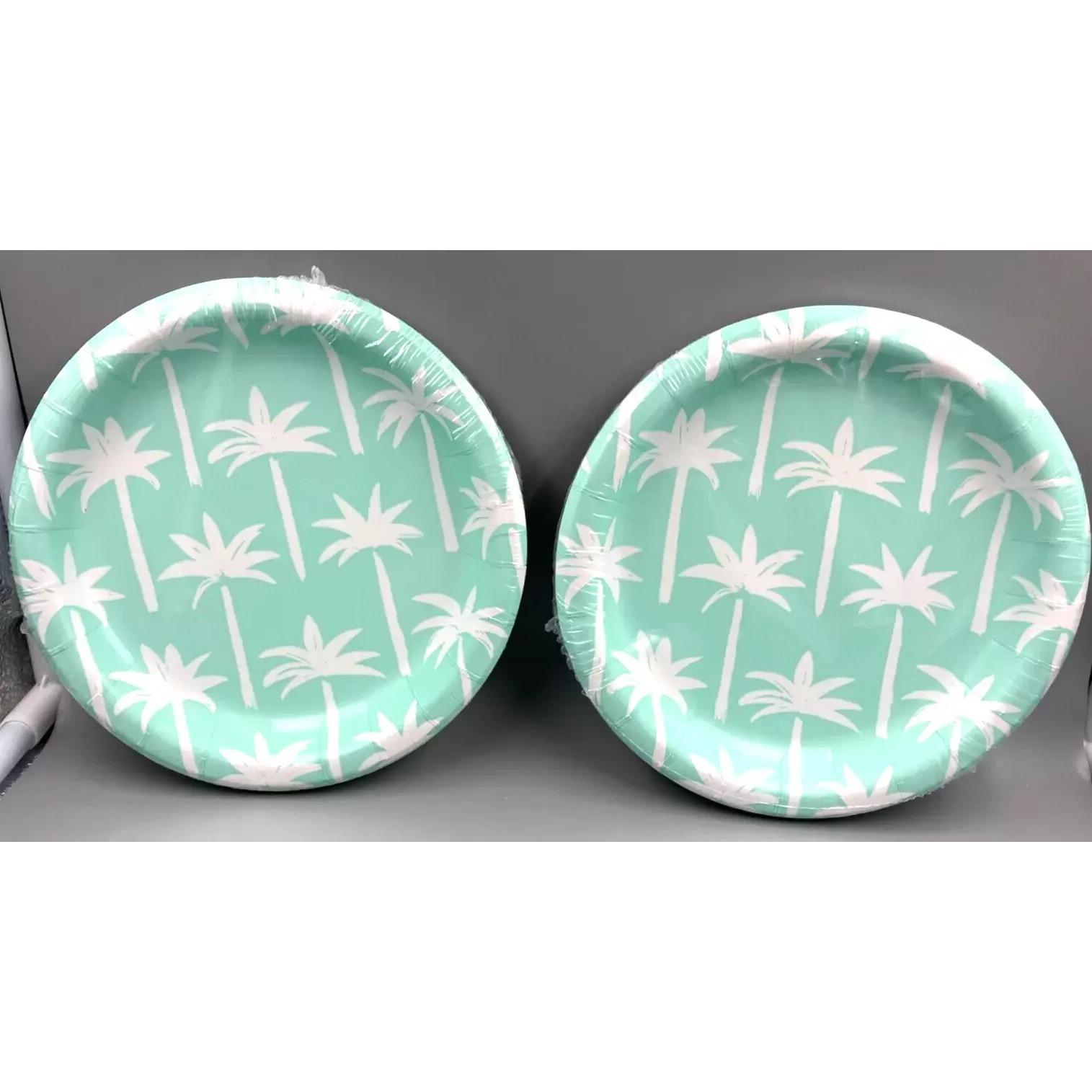 20ct 6.75" Paper Snack Plates Palm Tree Sun Squad Set of 2