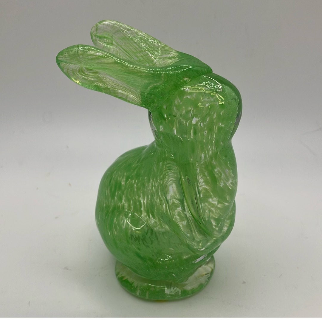 Green Confetti Glass Easter Bunny
