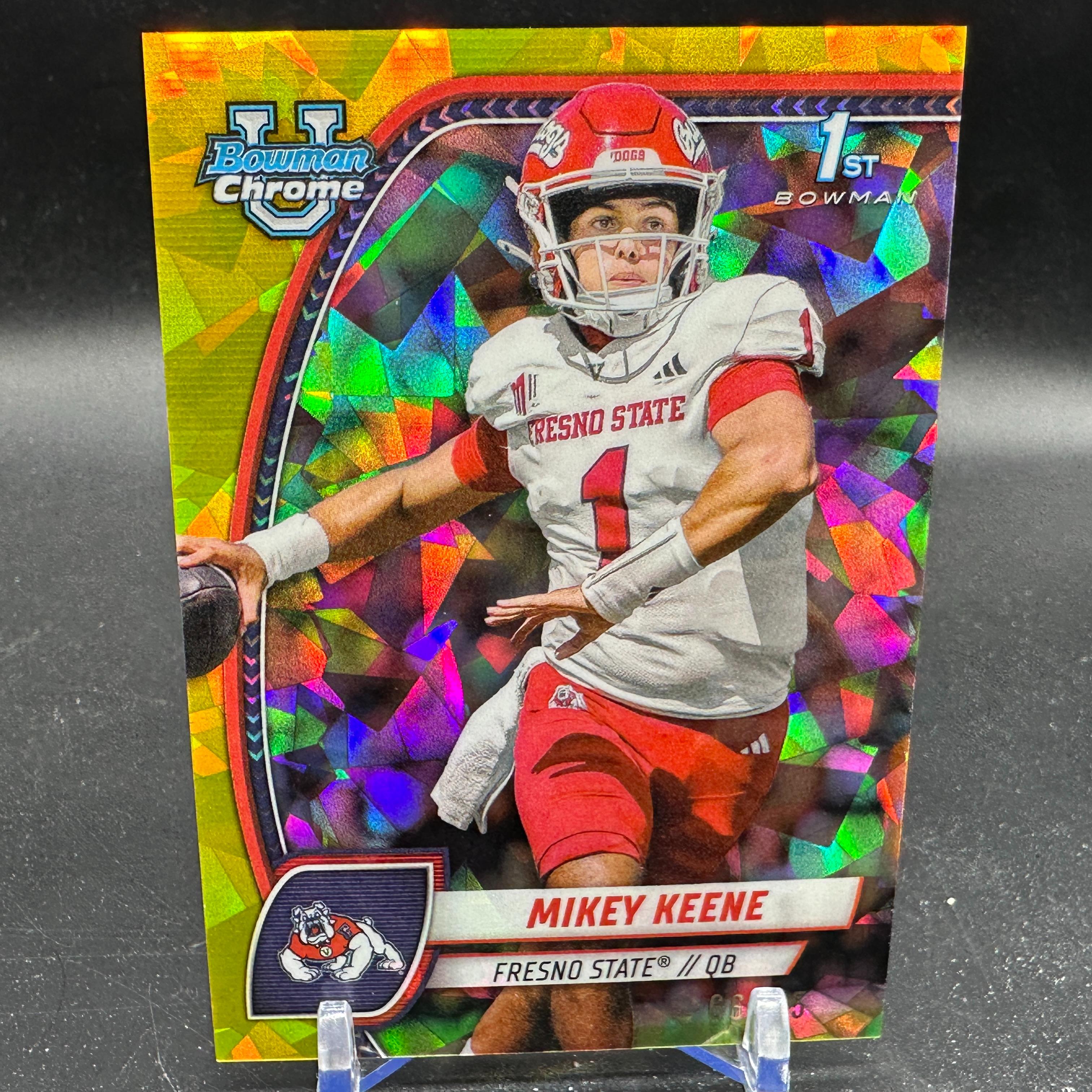 MIKEY KEENE 1st Yellow Refractor /75 2024 Bowman University Chrome Sapphire