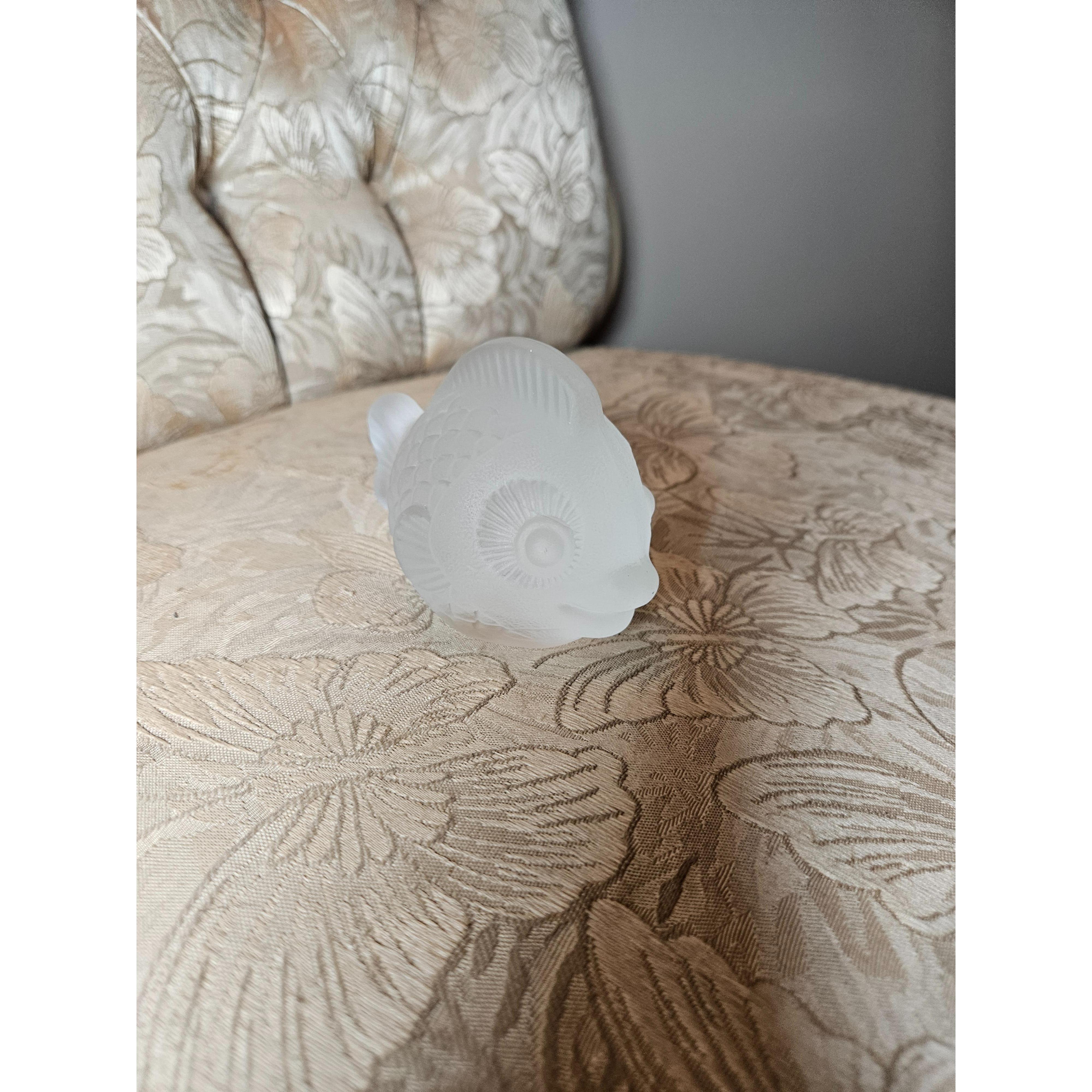 Vintage Goebel Frosted, Satin Art Glass Fish Figurine Paperweight 1980's