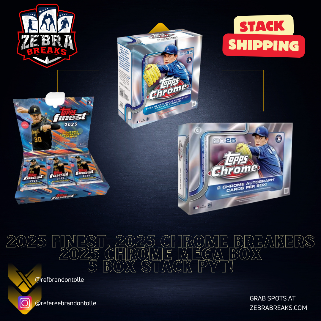 ZB 25491: 2025 Topps Finest/2025 Chrome Breakers Delight & Mega Boxes 5 ...