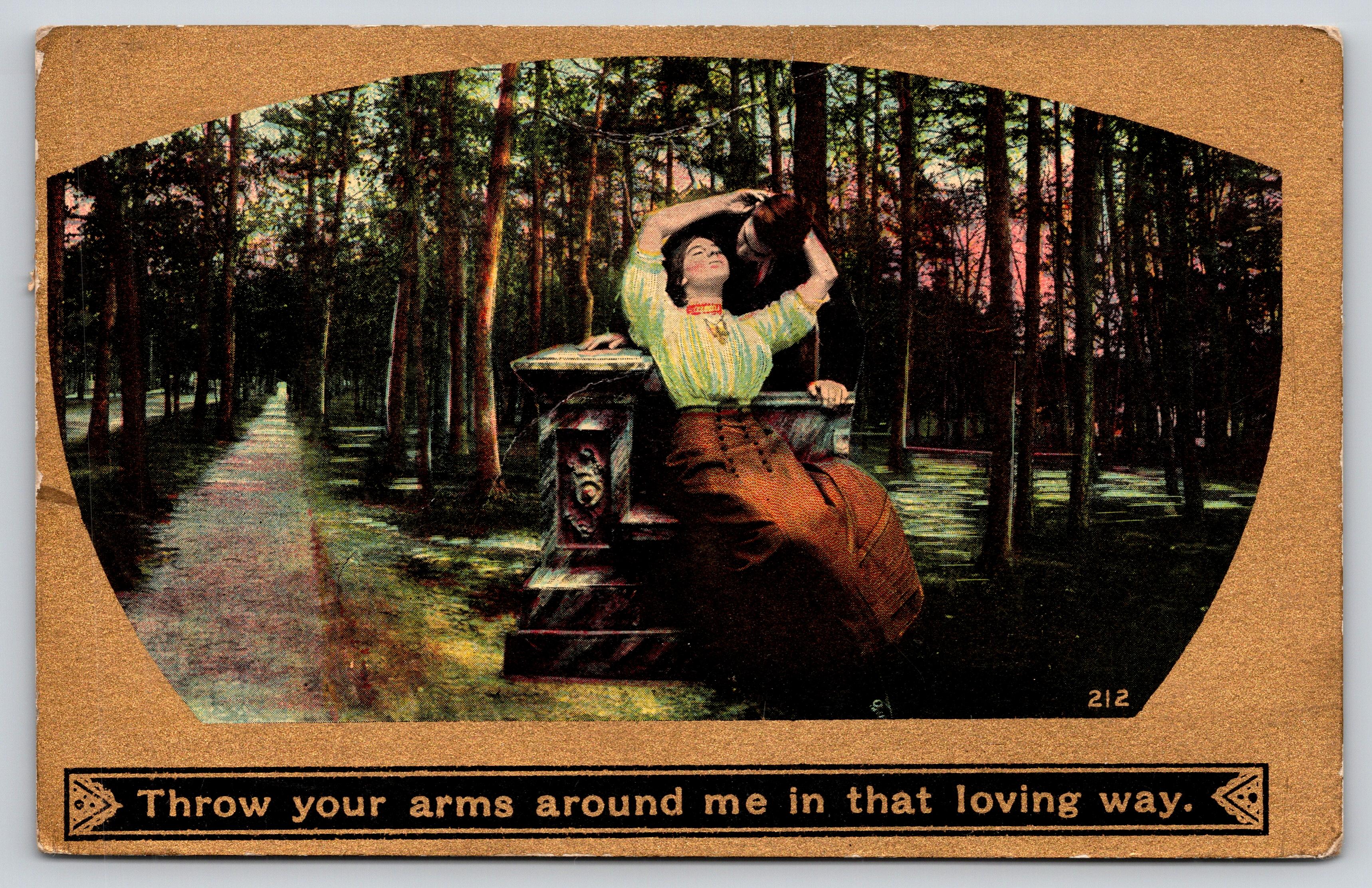 Postcard Arms Around Me in Loving Way Romance Card c1910 Couple ...