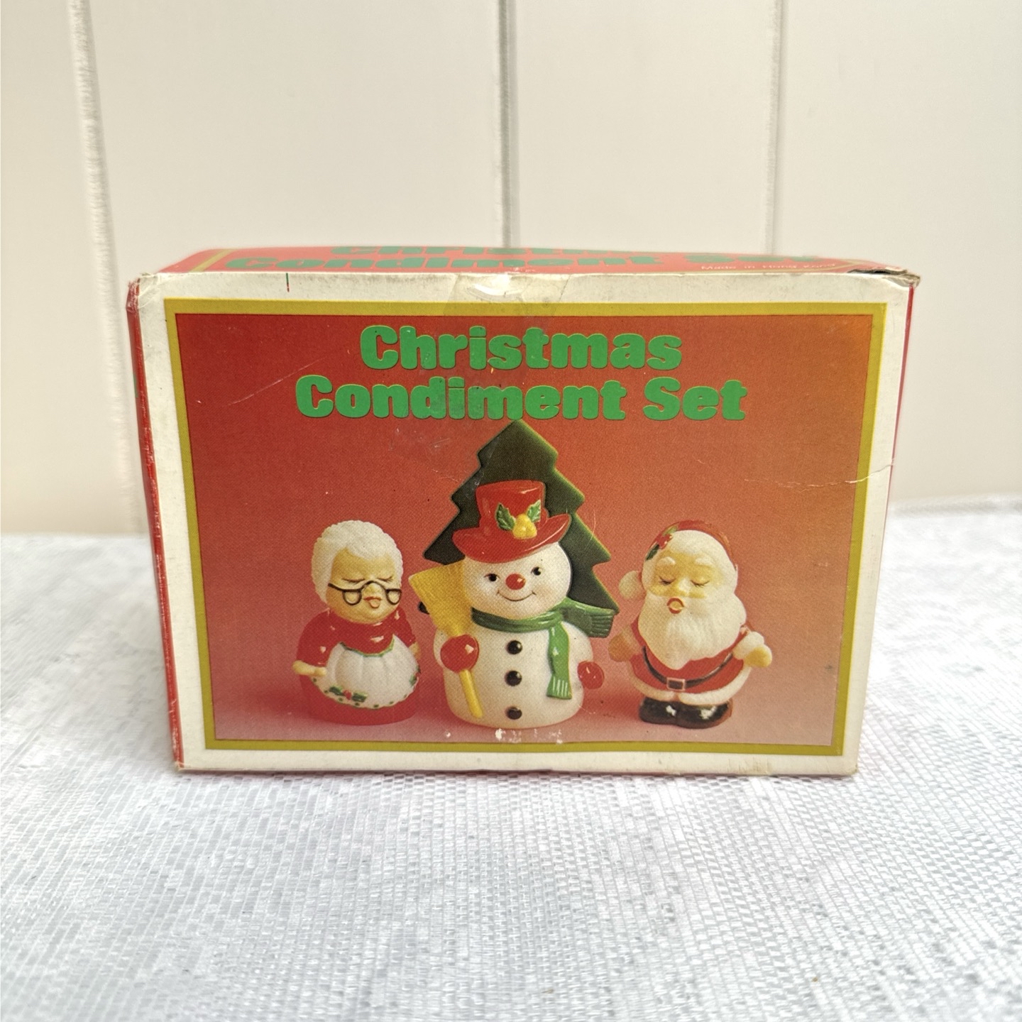 Vintage Christmas Condiment Set Plastic Santa & Mrs. Claus Shakers And ...