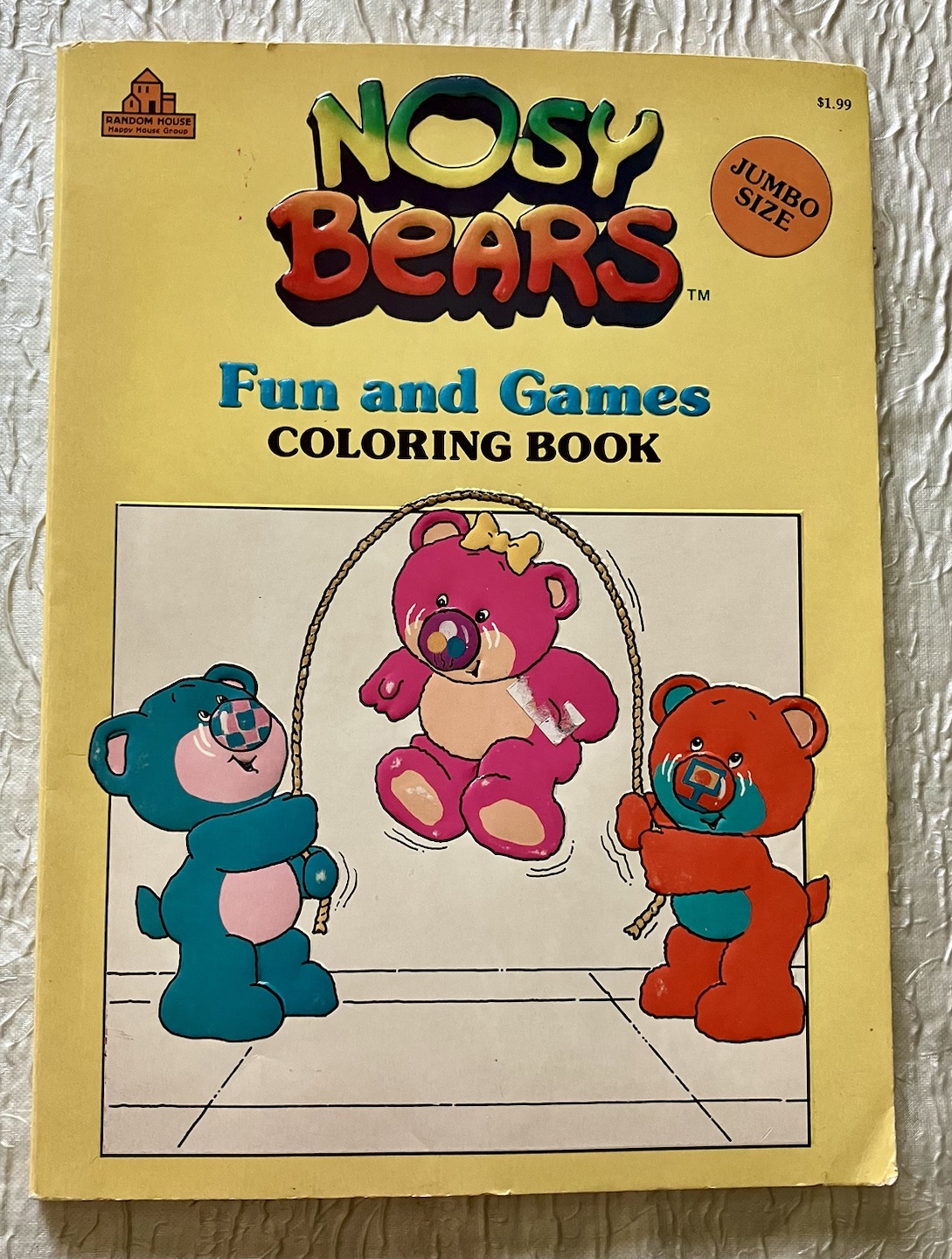 1988 Nosy Bears Playskool Coloring Book Random House Curious Bear