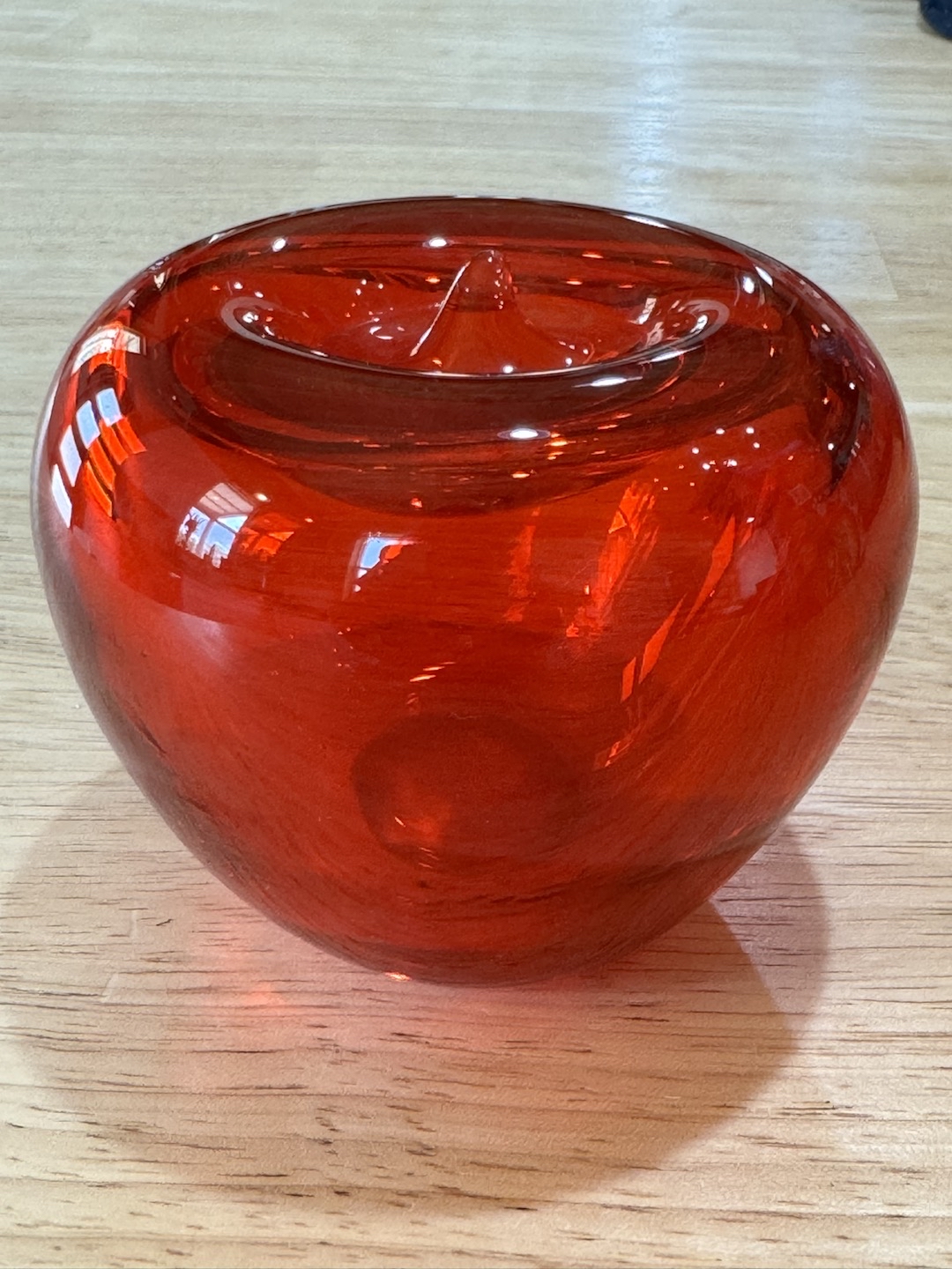 Red Blenko Apple Paperweight