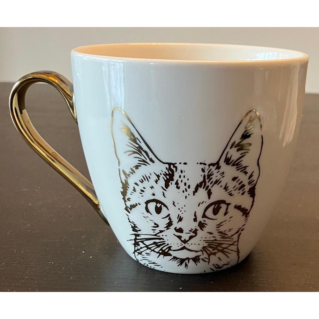 Cambridge Limited Edition Gold White Cat Coffee Tea Mug Cup 16 oz