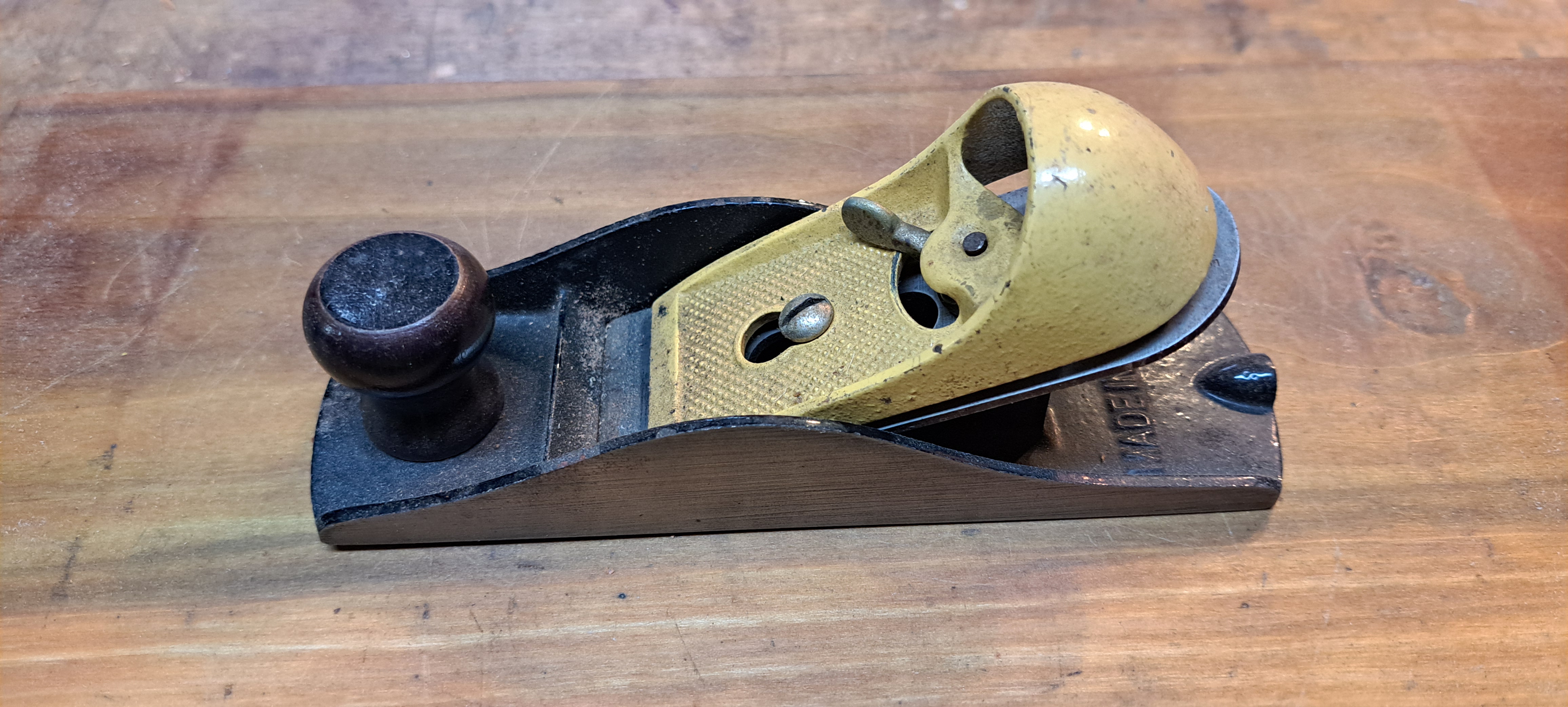 Stanley TWO TONE Block Plane Yellow Black Made in 1950 ONLY
