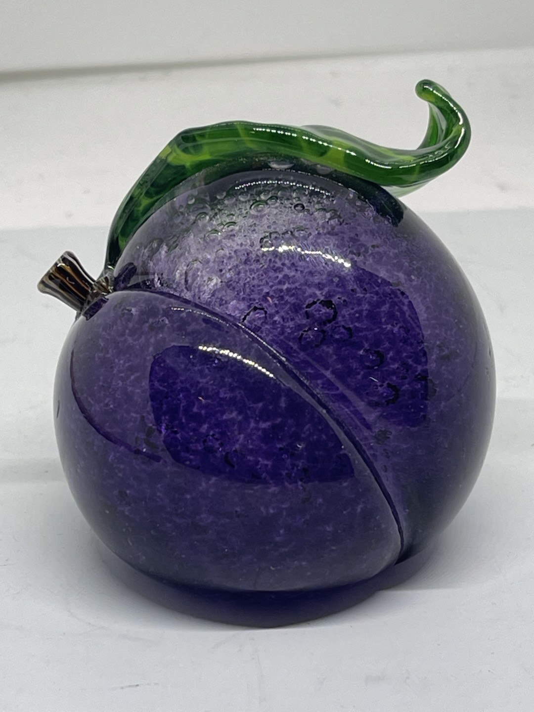 Bryon Sutherland Glass Fizzle Plum Dated And Signed Paperweight HTF