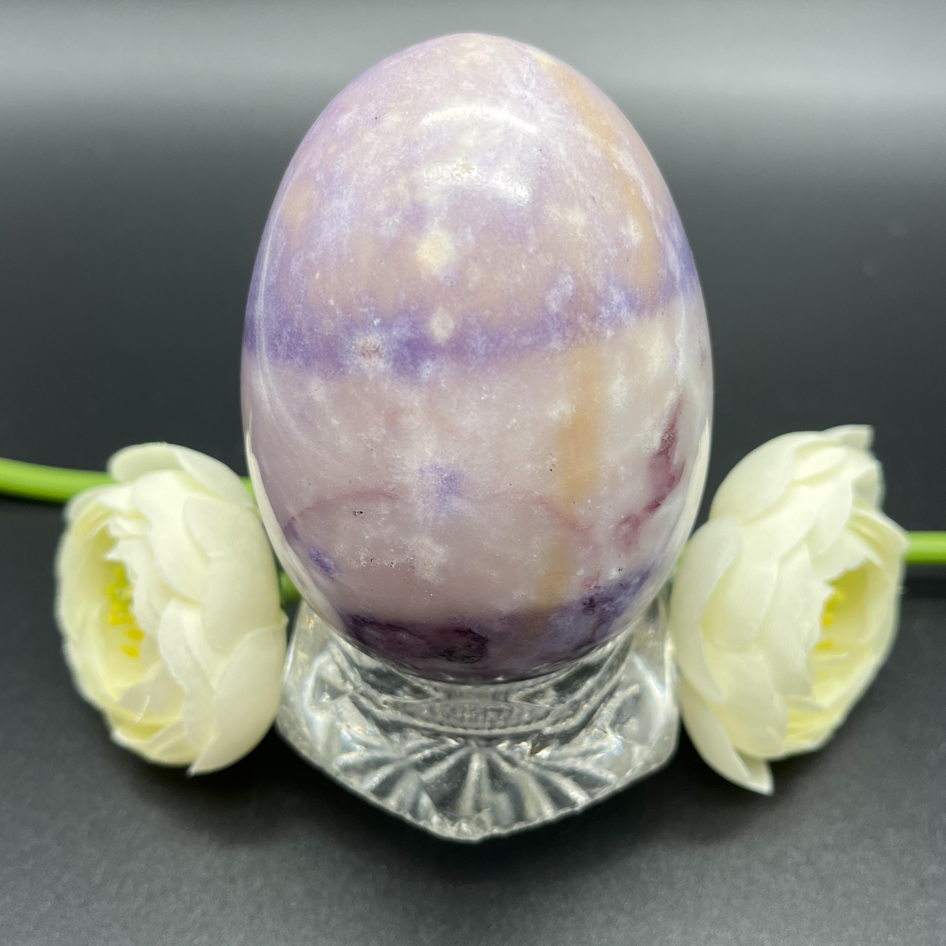 Polish Egg Marble Alabaster Purple White Gold Quartz Easter Egg VTG ...
