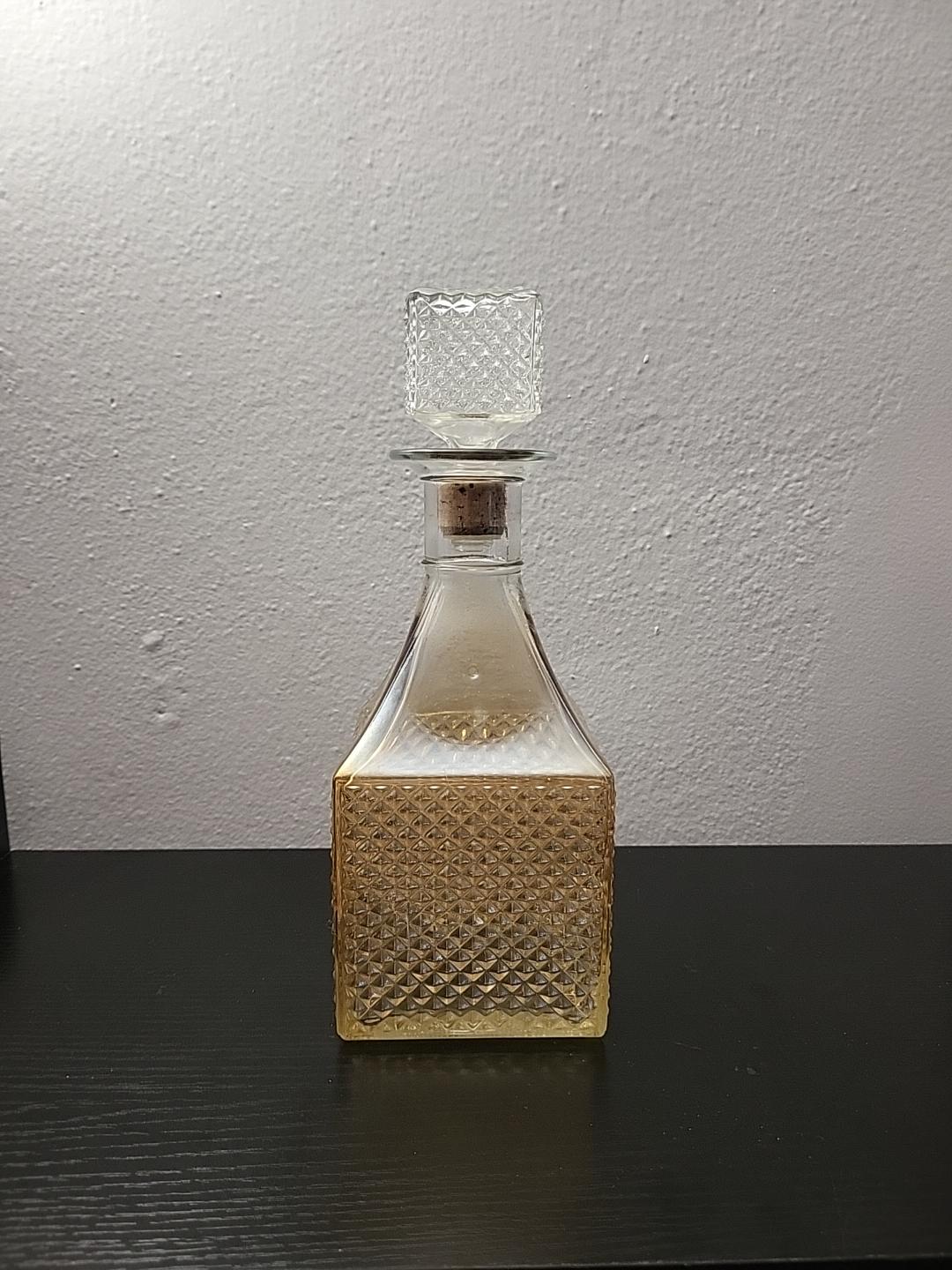 Vintage OLD FORESTER Iridescent Carnival Glass Whiskey Bottle