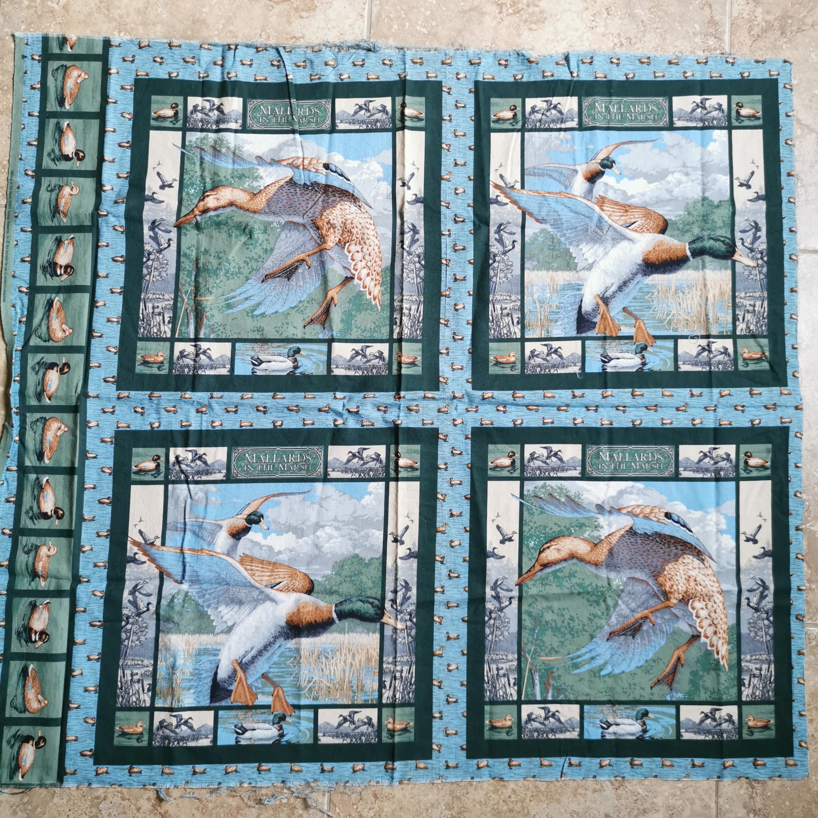 Mallards in the Marsh Fabric Pillow Panels Ducks Wildlife