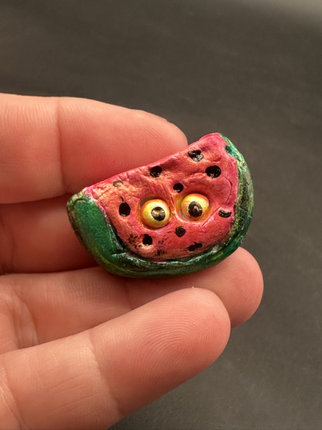 “Wide Eyed Winnie” Anthropomorphic Clay Watermelon Fruit Weirdo