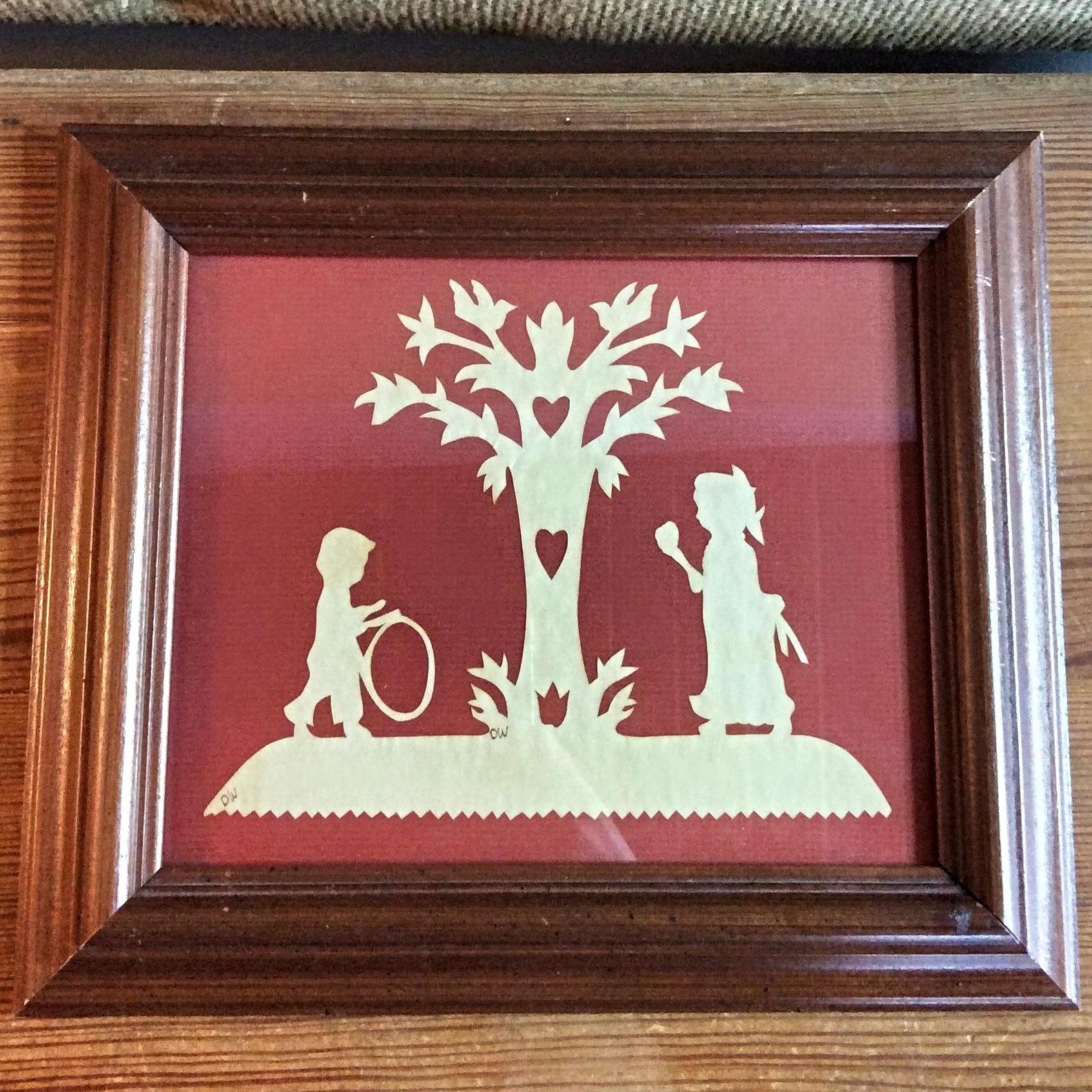 ScherenSchnitte Paper Cutting Signed German Tradition Children Tree ...