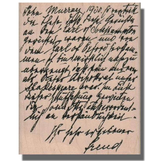 Freud Script Writing Large Background Rubber Stamp