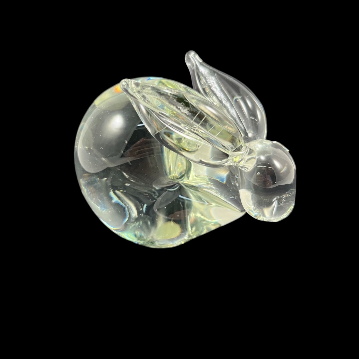 Clear Glass Rabbit Paperweight, Clear Glass Bunny Paperweight, Glass ...
