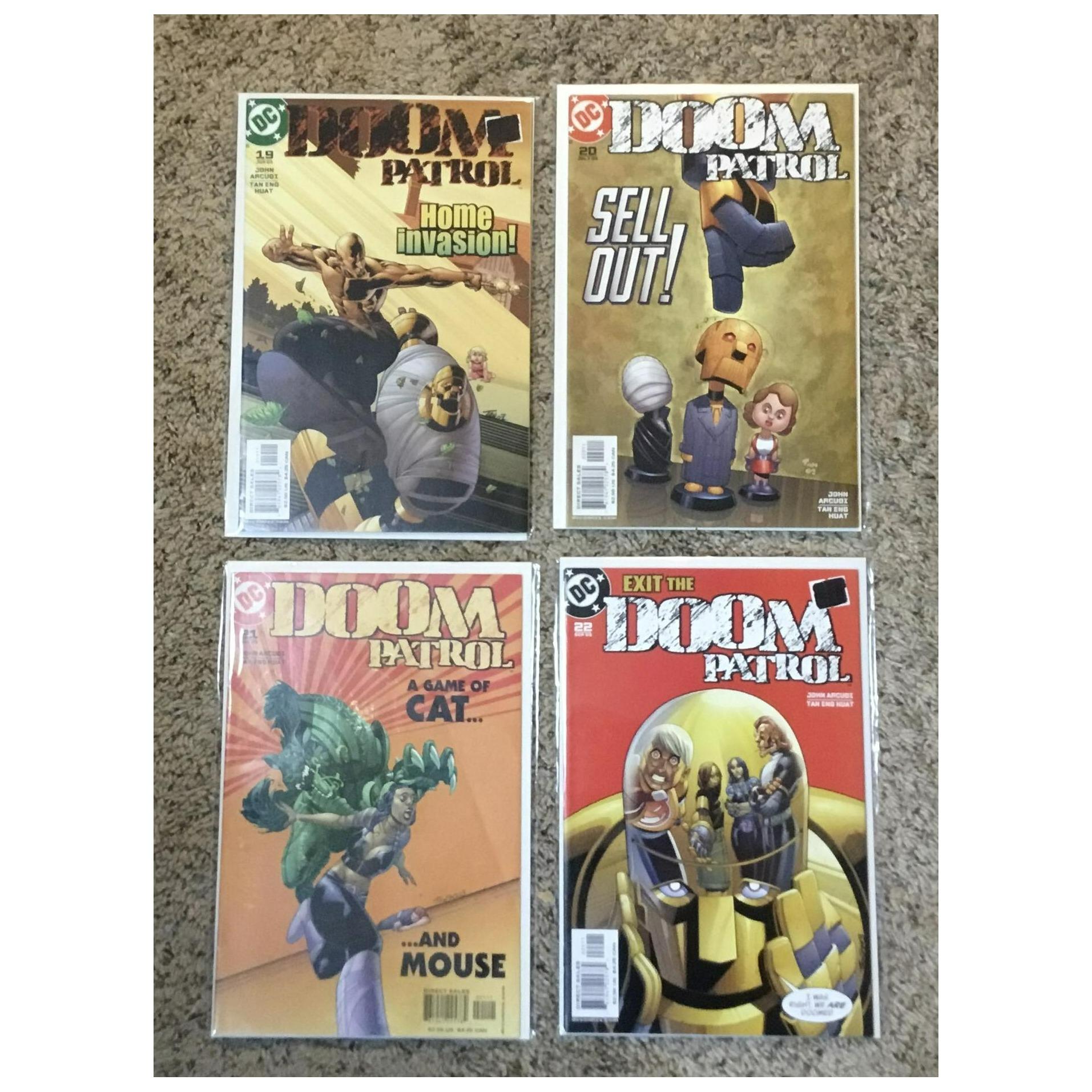 Comics, Doom Patrol, lot of 4, issues, 19-22, year 2003, bagged and boarded