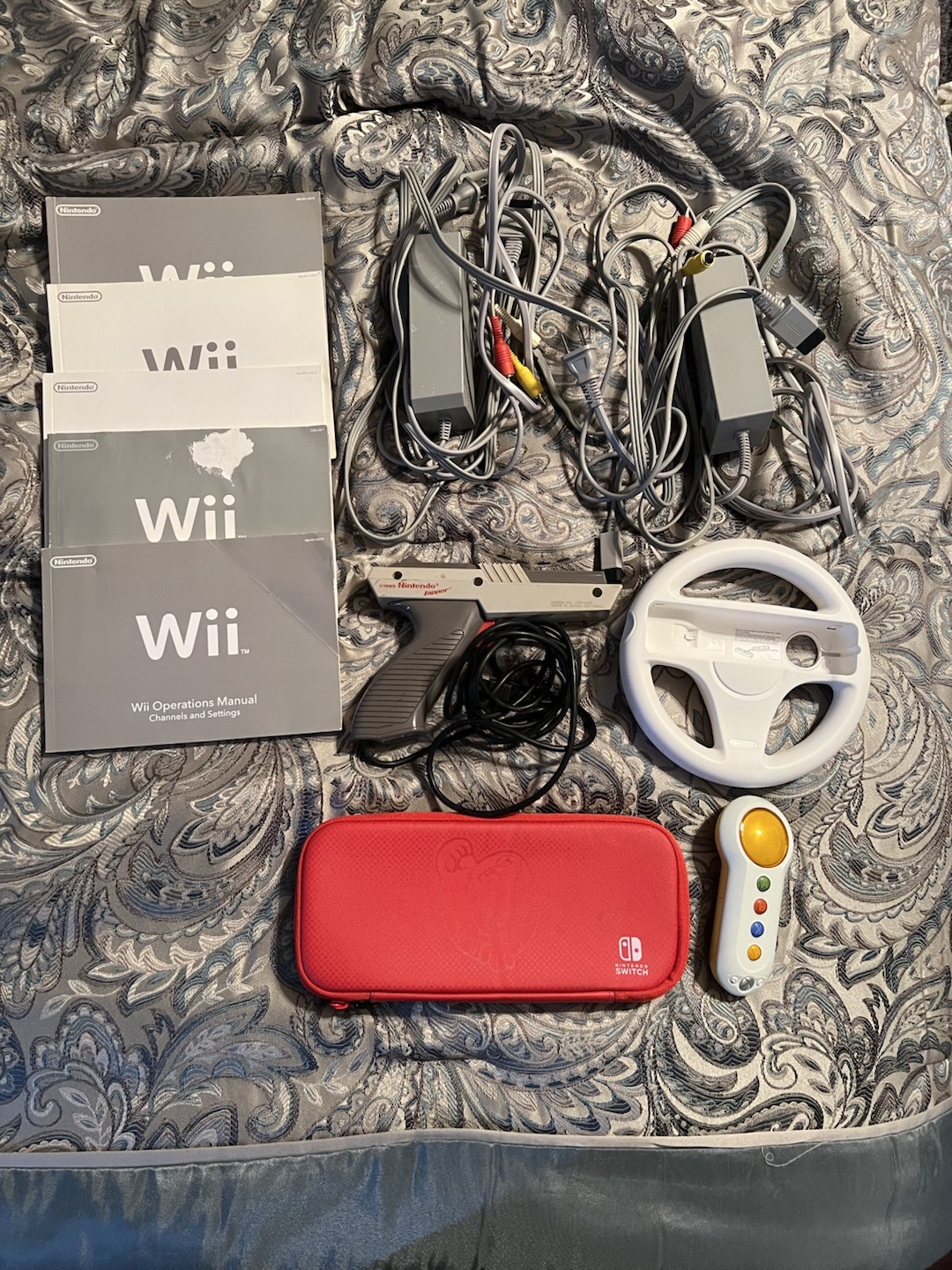 Wii Accessories 2 Sets Of AV Cables And Power, Wii Wheel, Wii ...