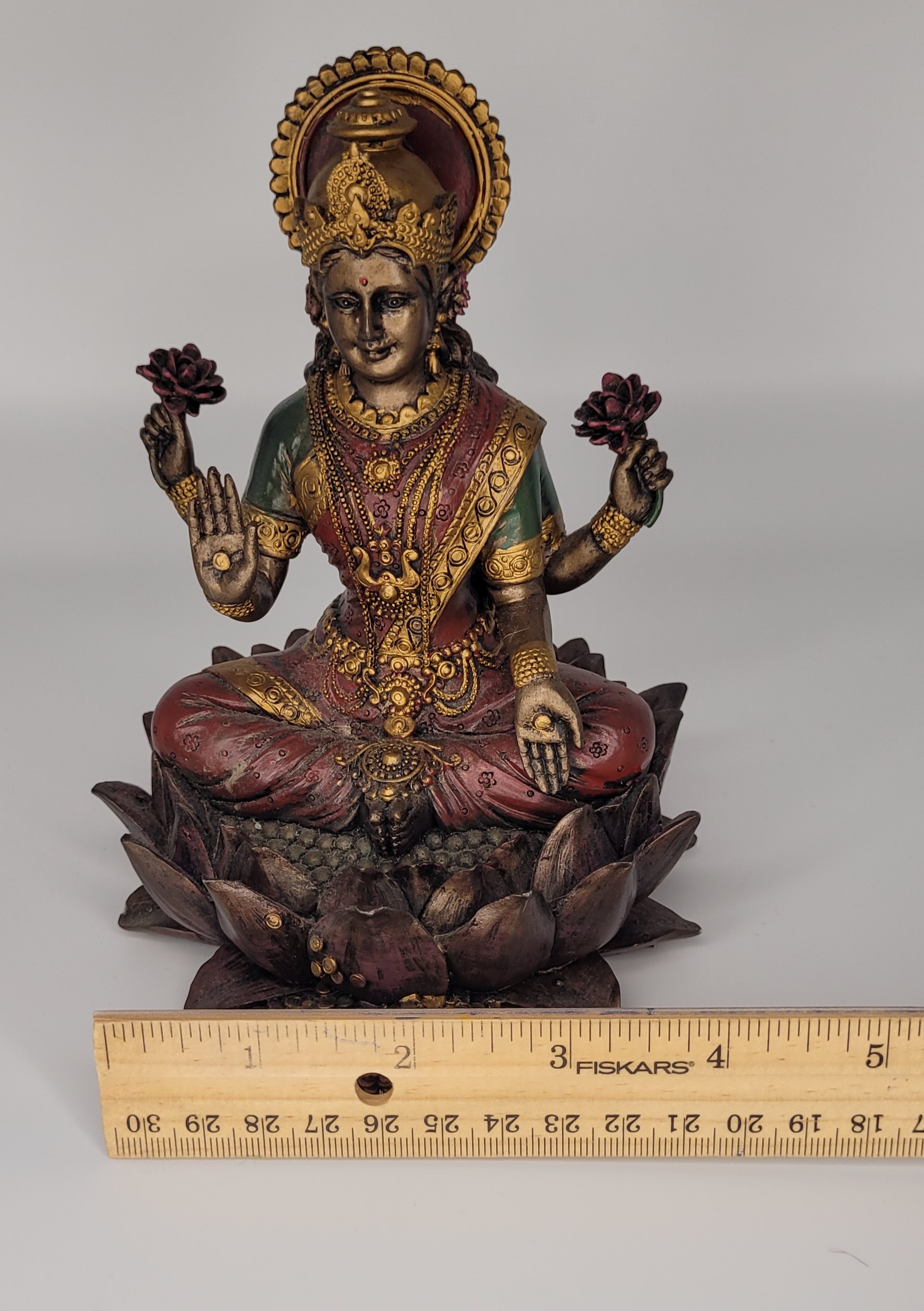 Pacific Giftware Lakshmi On Lotus Figurine