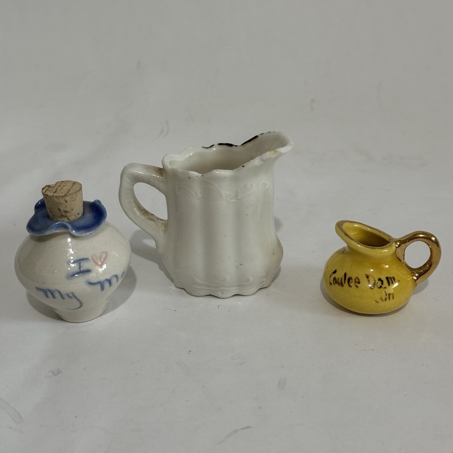 Vintage Mini Pitchers I Love My Mom Vase Cork