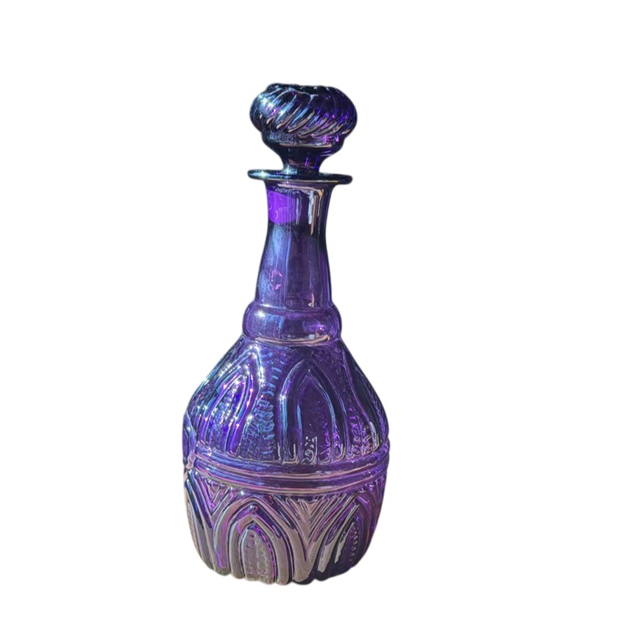 Signed Pairpoint Handblown Amethyst Purple Decanter - 10.5”