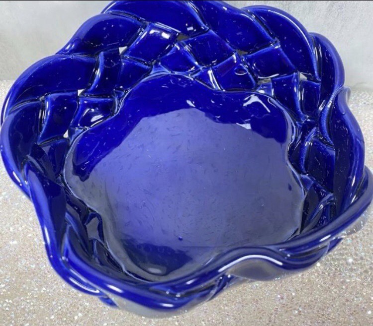 Vintage Primo’ Gi Cobalt Blue “TRECCIA” 5.5” WEAVE Candy 🍭 Nut 🌰 Dish ...