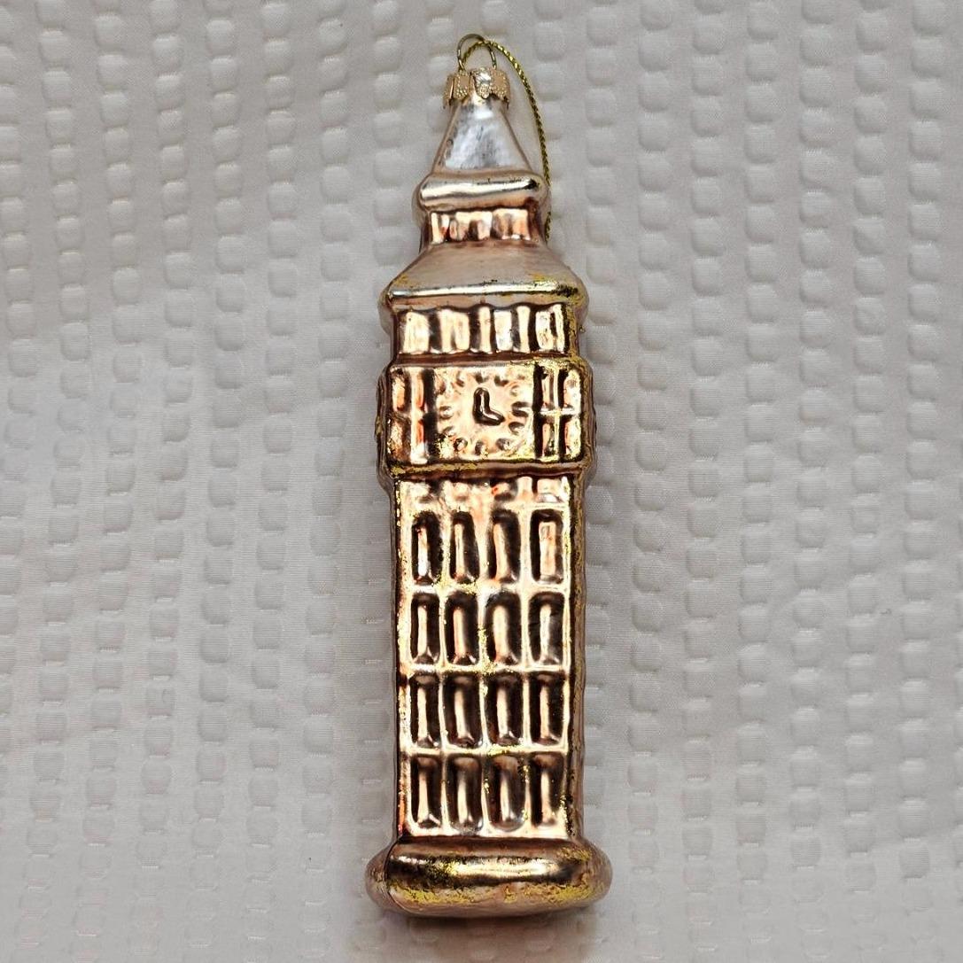 Rauch Glass Clock Tower Christmas Ornament Holiday Decor