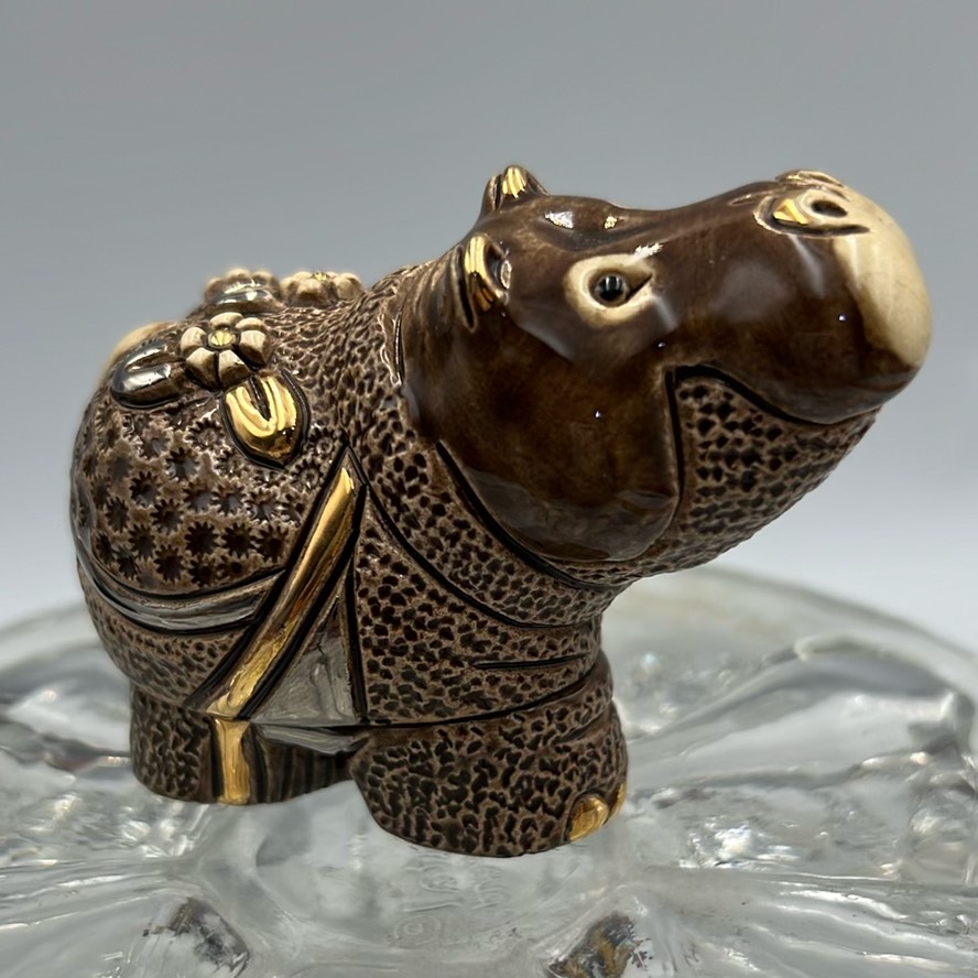 Artesania Rinconada DeRosa Hippo Trinket Box 3.25”