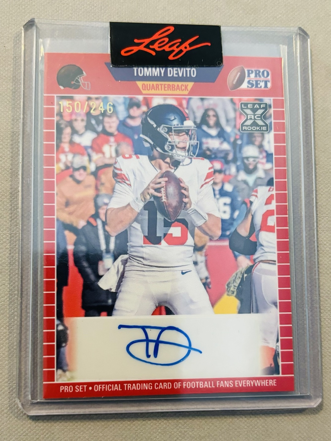 Tommy Devito 2023 Leaf Pro Set Rookie Autograph /246 SP GIANTS RC AUTO