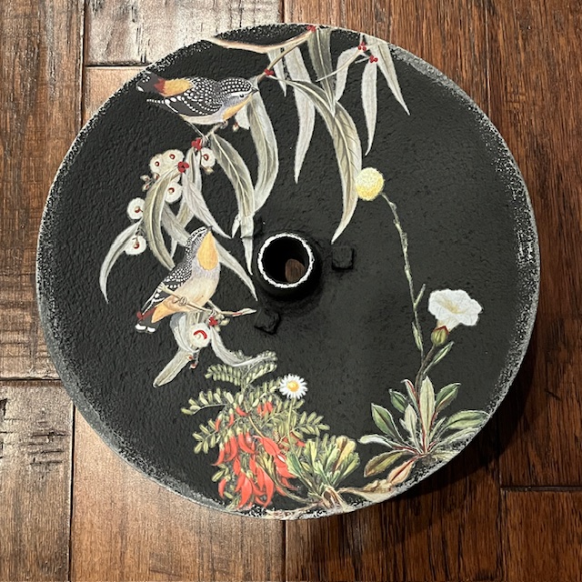 VTG Tractor Disk Painted Upcycled Handcrafted OOAK 11" dia Hand Made By Me