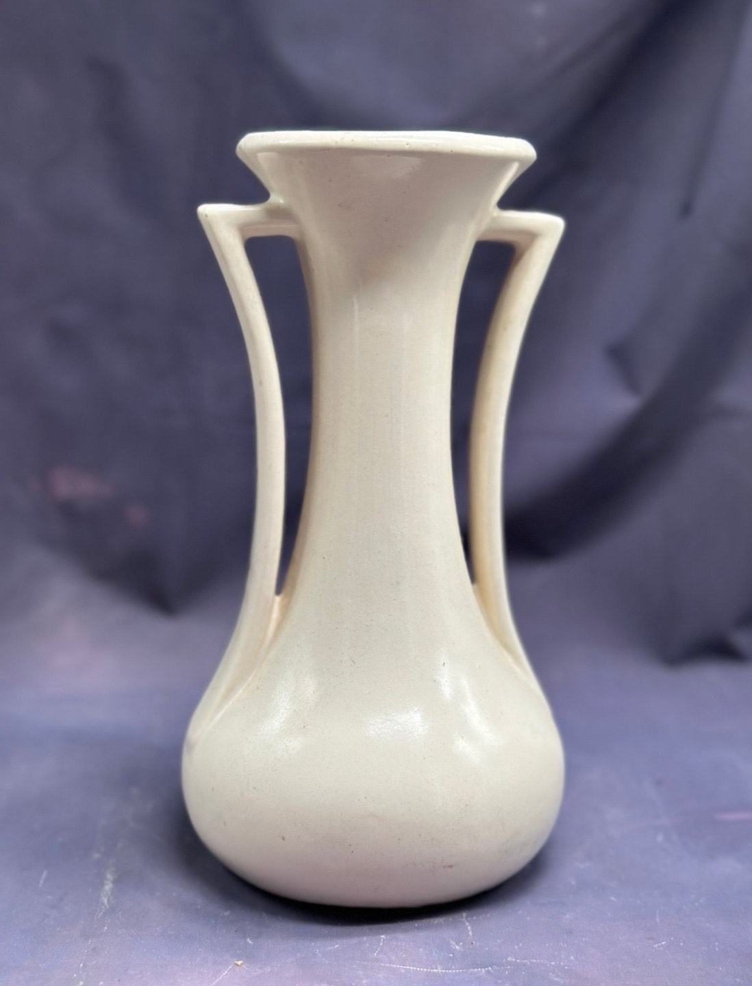 Vintage MCM Art Pottery Vase McCoy Creamy Color Marked USA