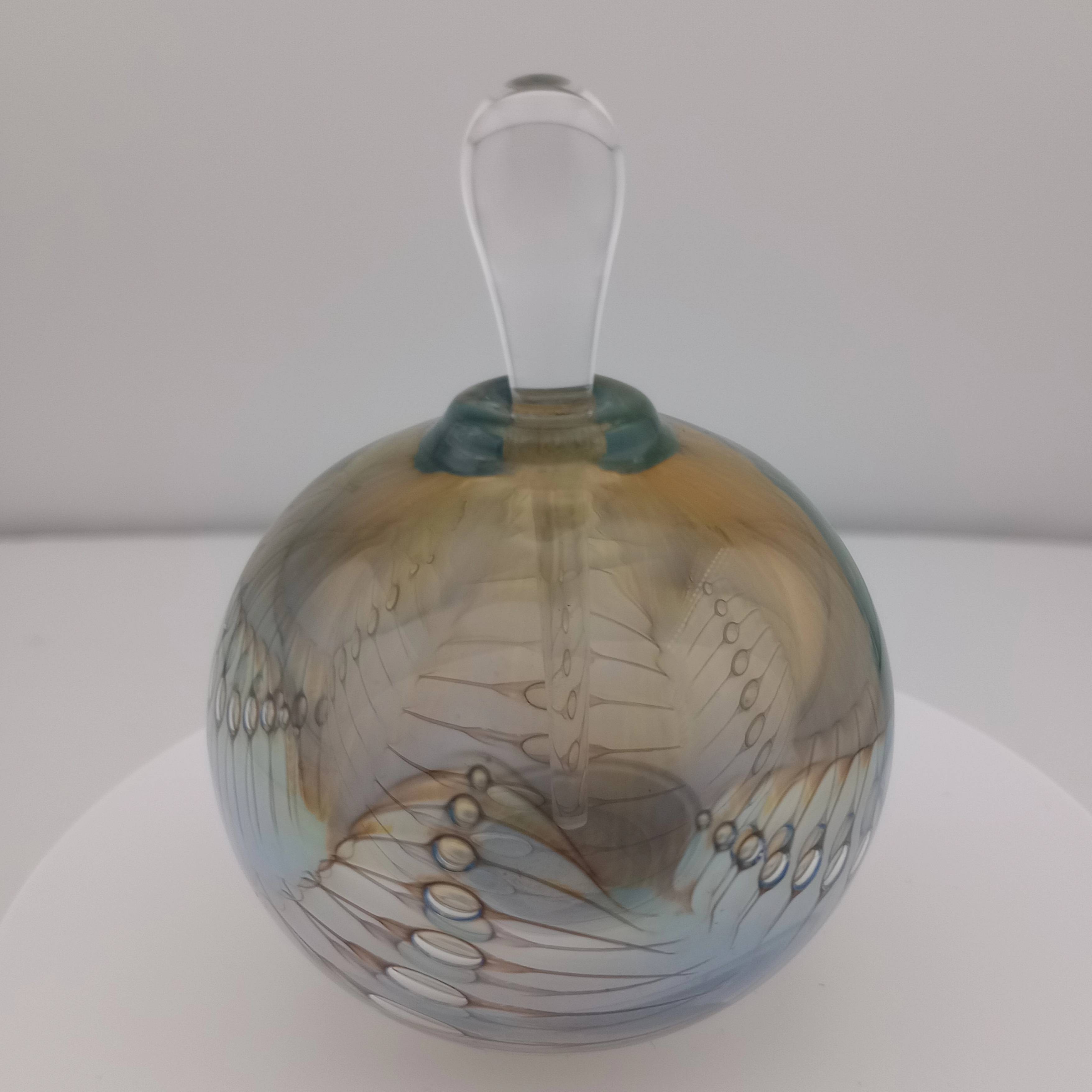 Signed Burch art glass perfume bottle, 1991