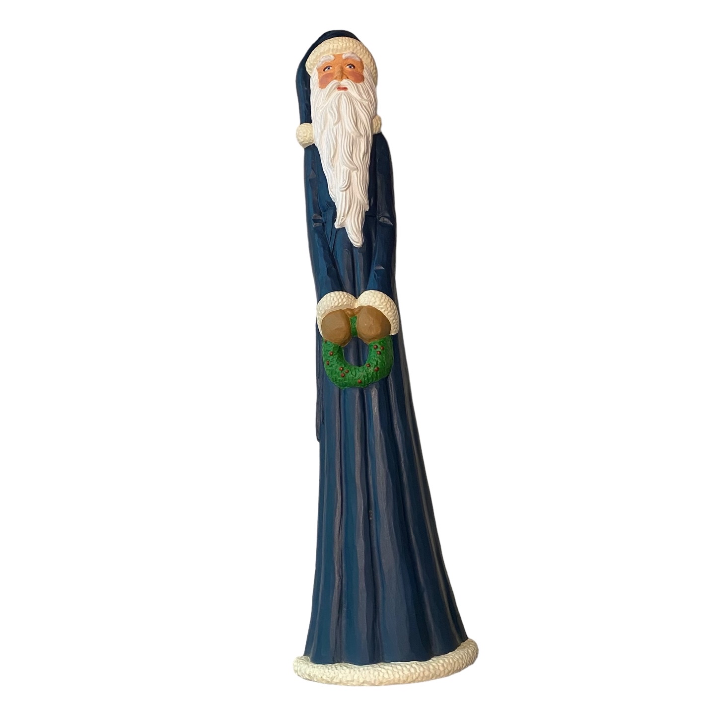 Vintage Tall Santa With wreath Ceramic 1990’s Scioto