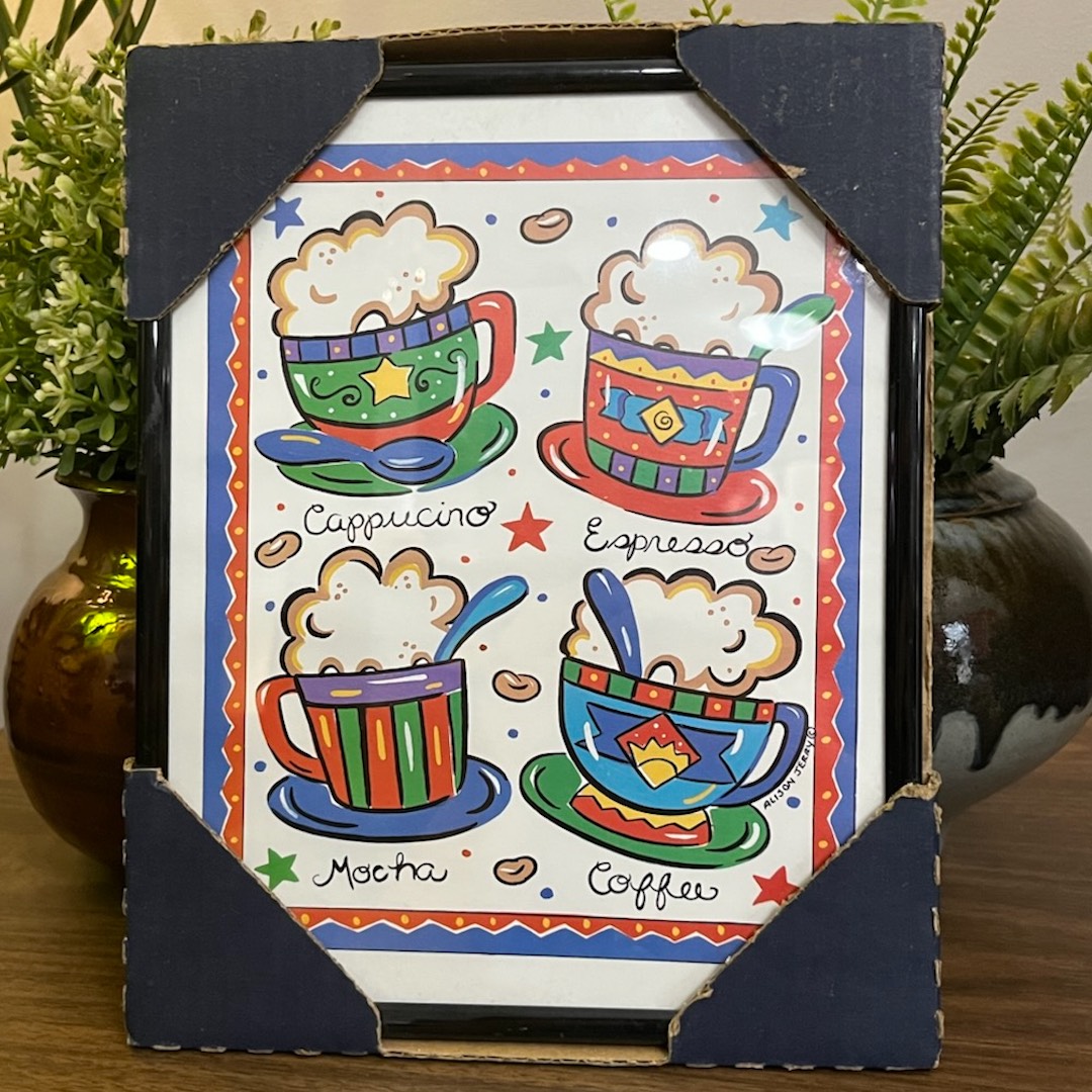 Vintage NOS 1990’s Allison Jerry Colorful Coffee Espresso Cappuccino ...