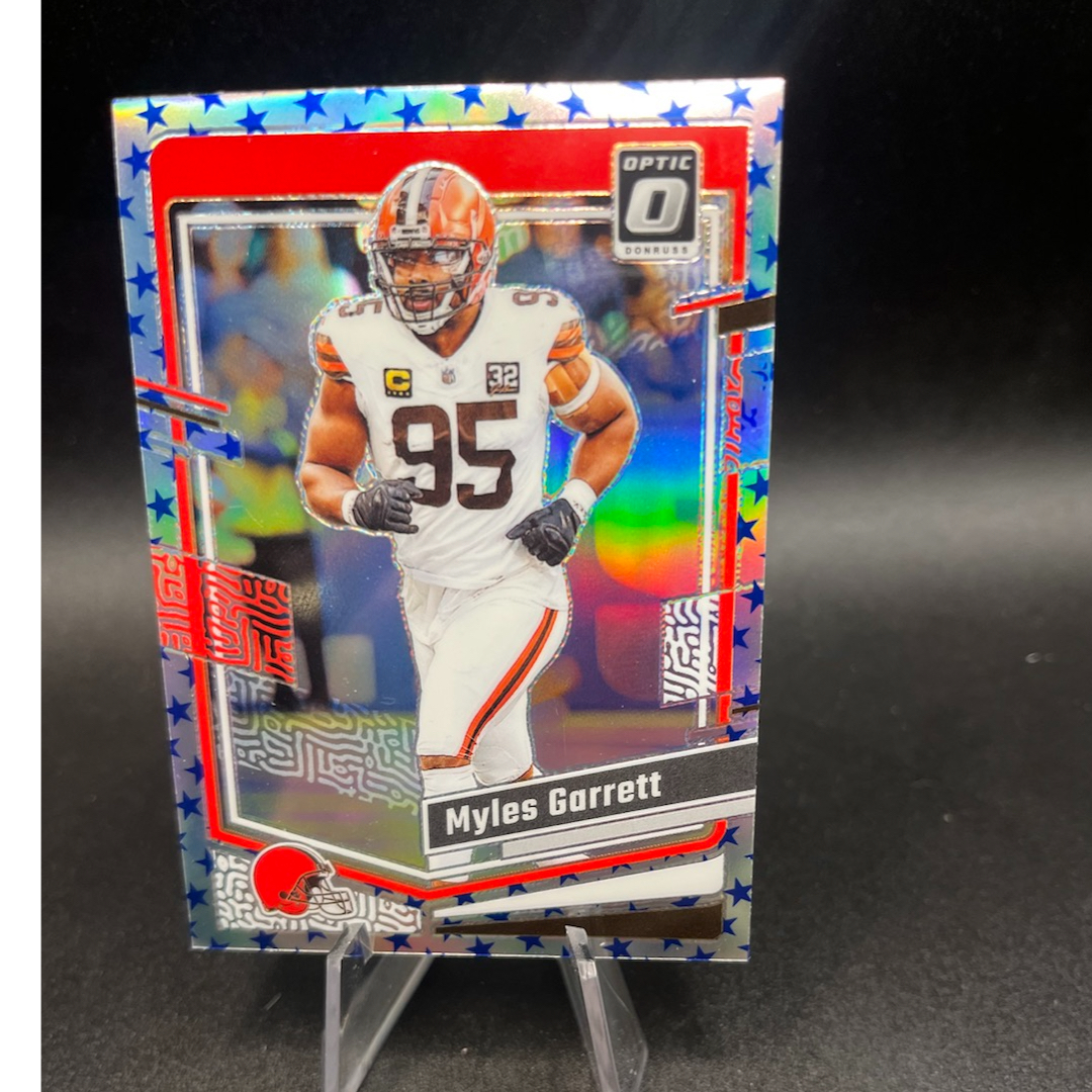 Myles Garrett Stars Parallel 2023 Optic Football Card Cleveland Browns