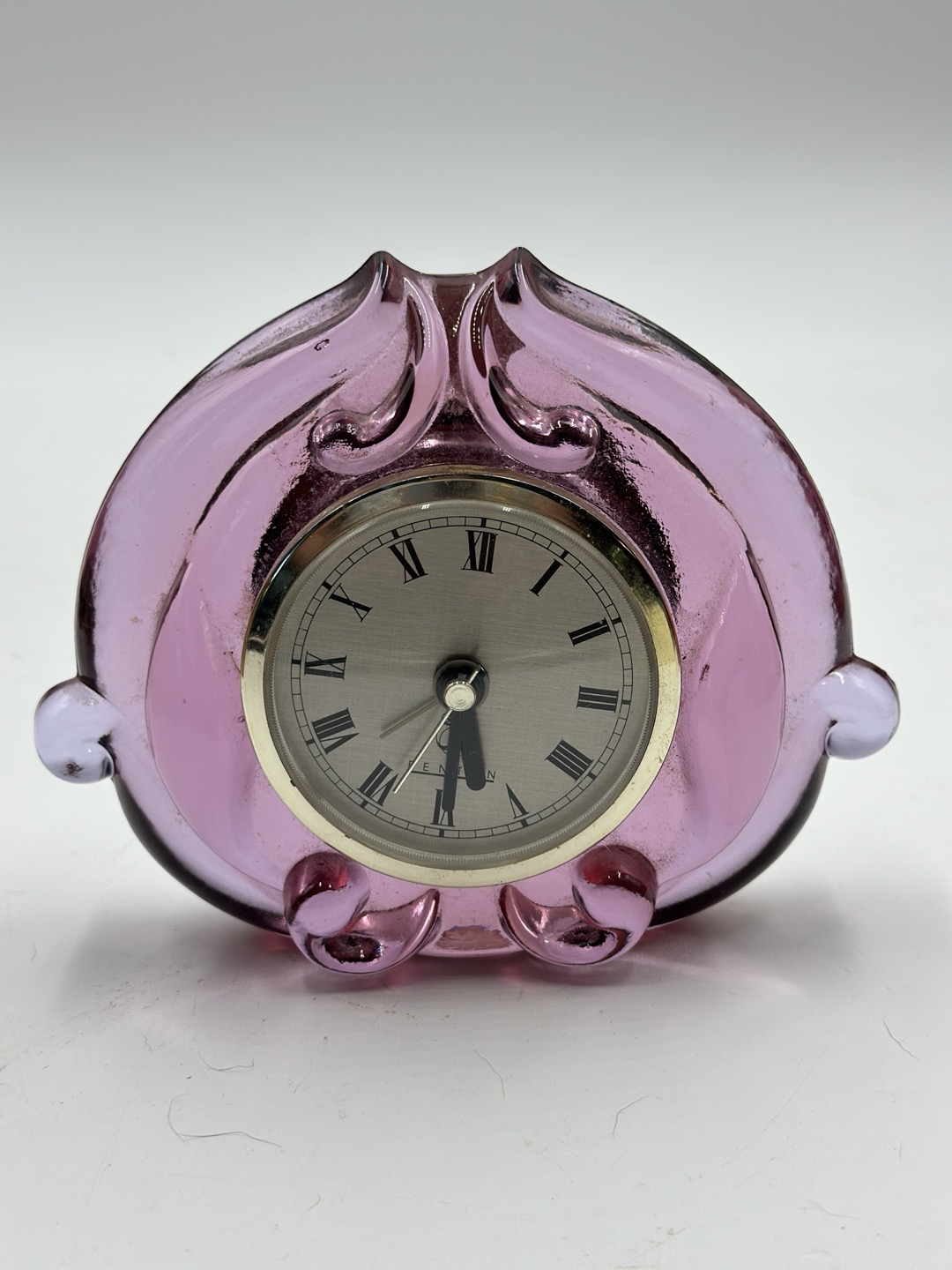Fenton HTF Dusty Rose Scroll Design Mantle Clock
