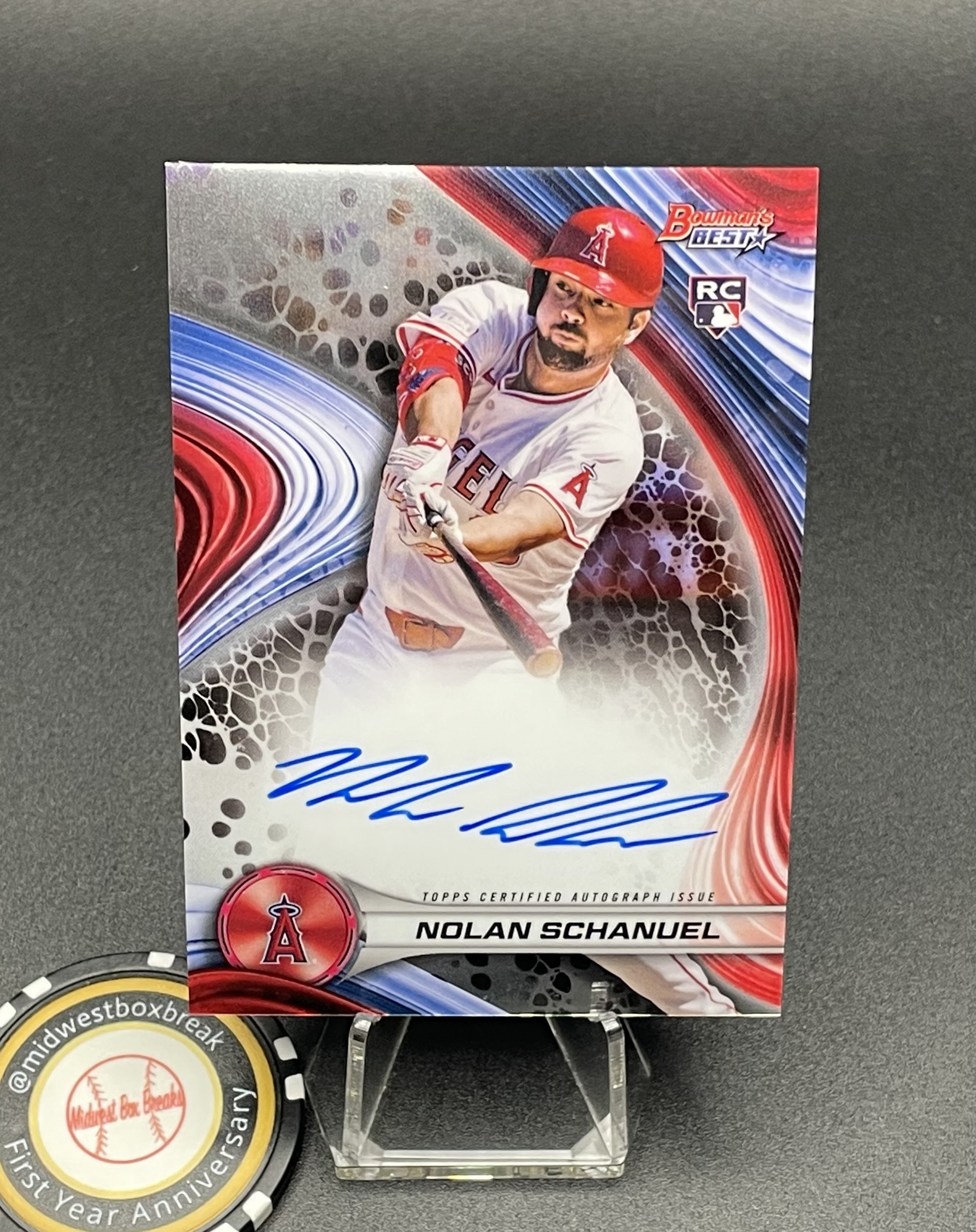 Nolan Schanuel Rookie (7) Lot - Auto & Wave Refractor - 2024 Bowman's ...