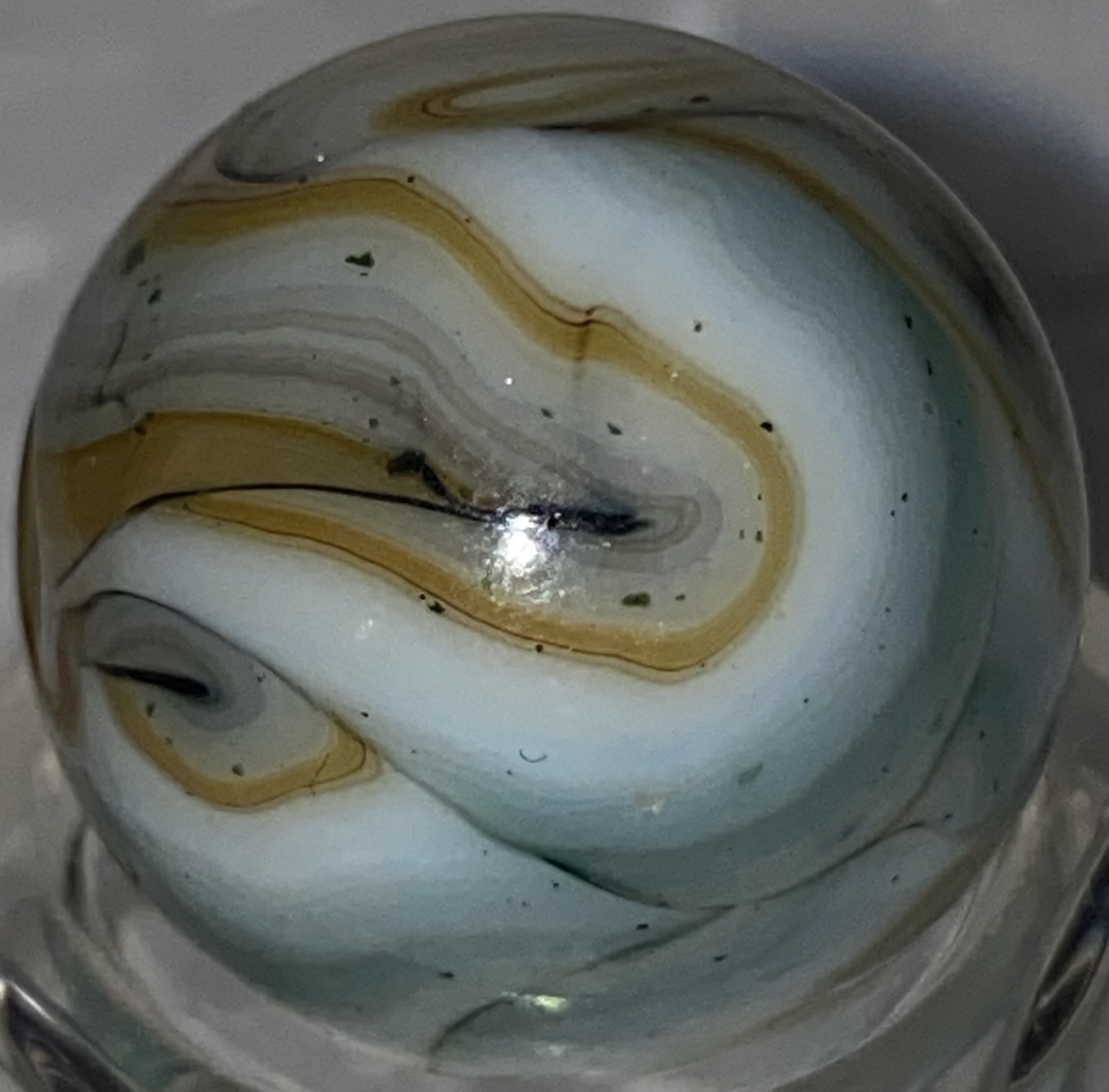 #12- Vintage JABO/DAS 5/8" Slag Glass Fancy Marble- Marble Madness Sale ...
