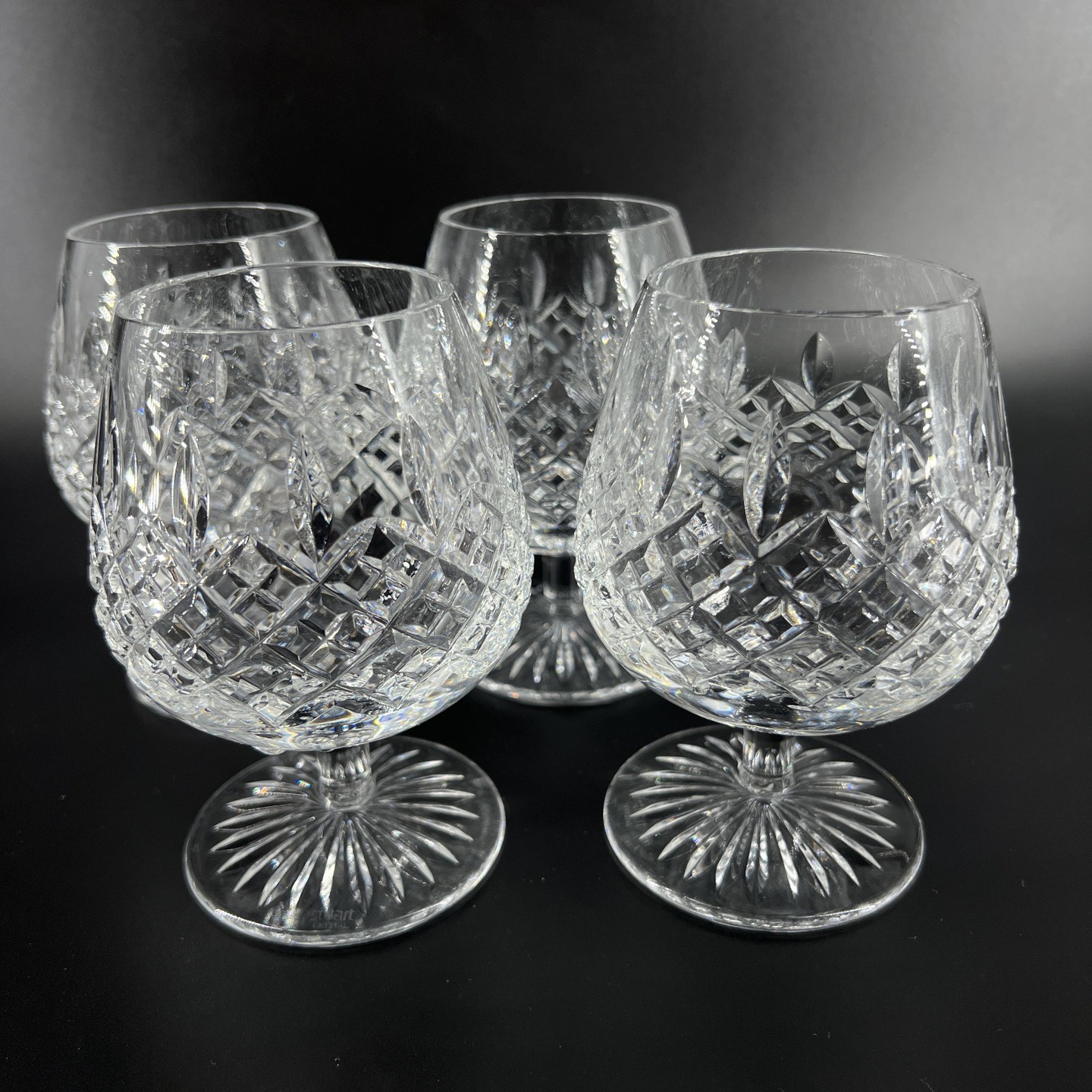 Set 4 Stuart Crystal Brandy Snifter Barware Glasses Cups England