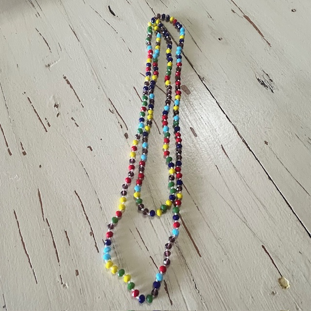Primary Colors 60" Beaded Necklace Glass Beads