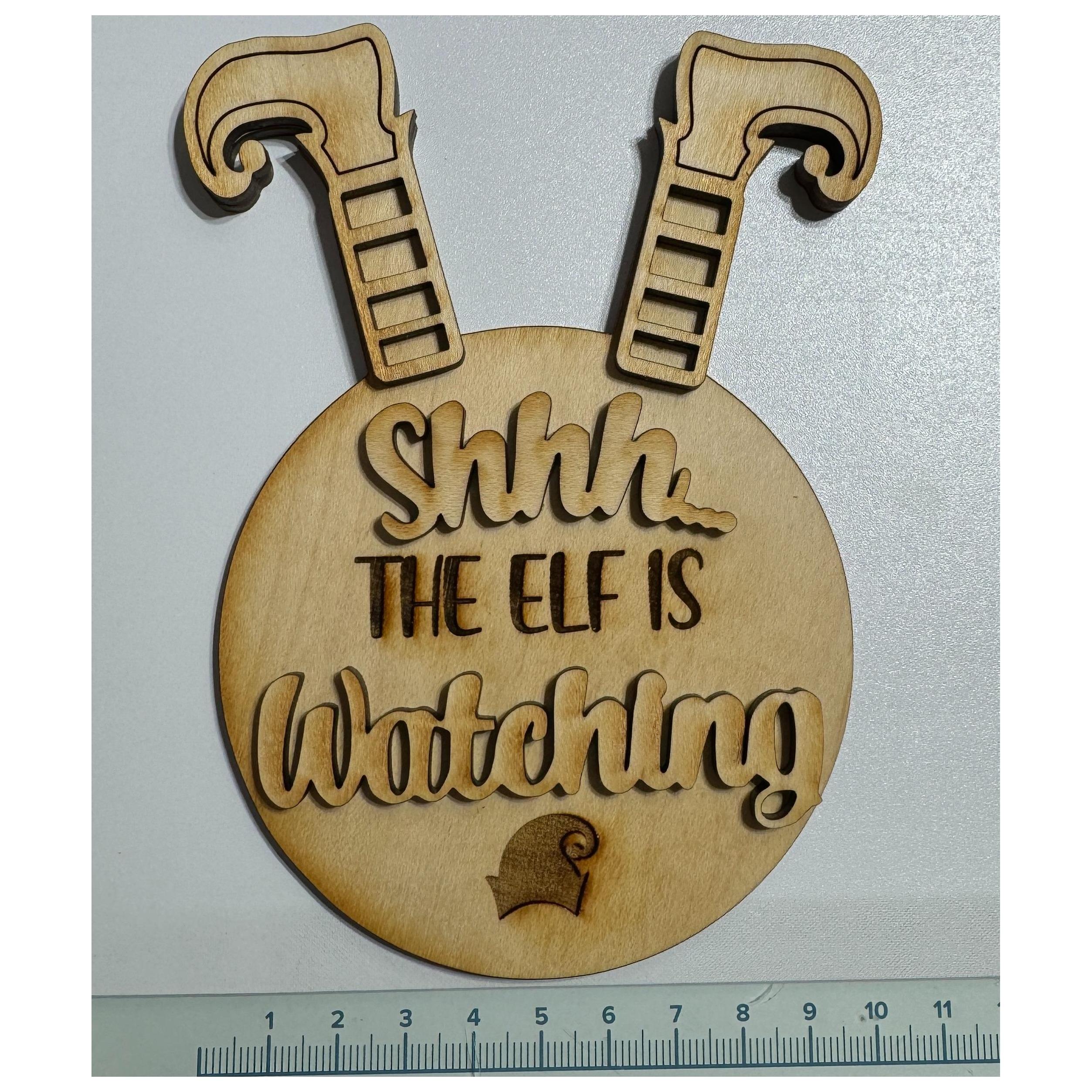 Shh The Elf Is Watching Sign - Elf Christmas Tier Tray Decor | DIY ...